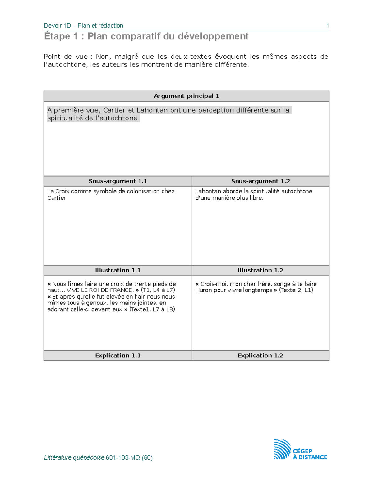 601-103-MQ dev 01D plan redaction - Étape 1 : Plan comparatif du ...