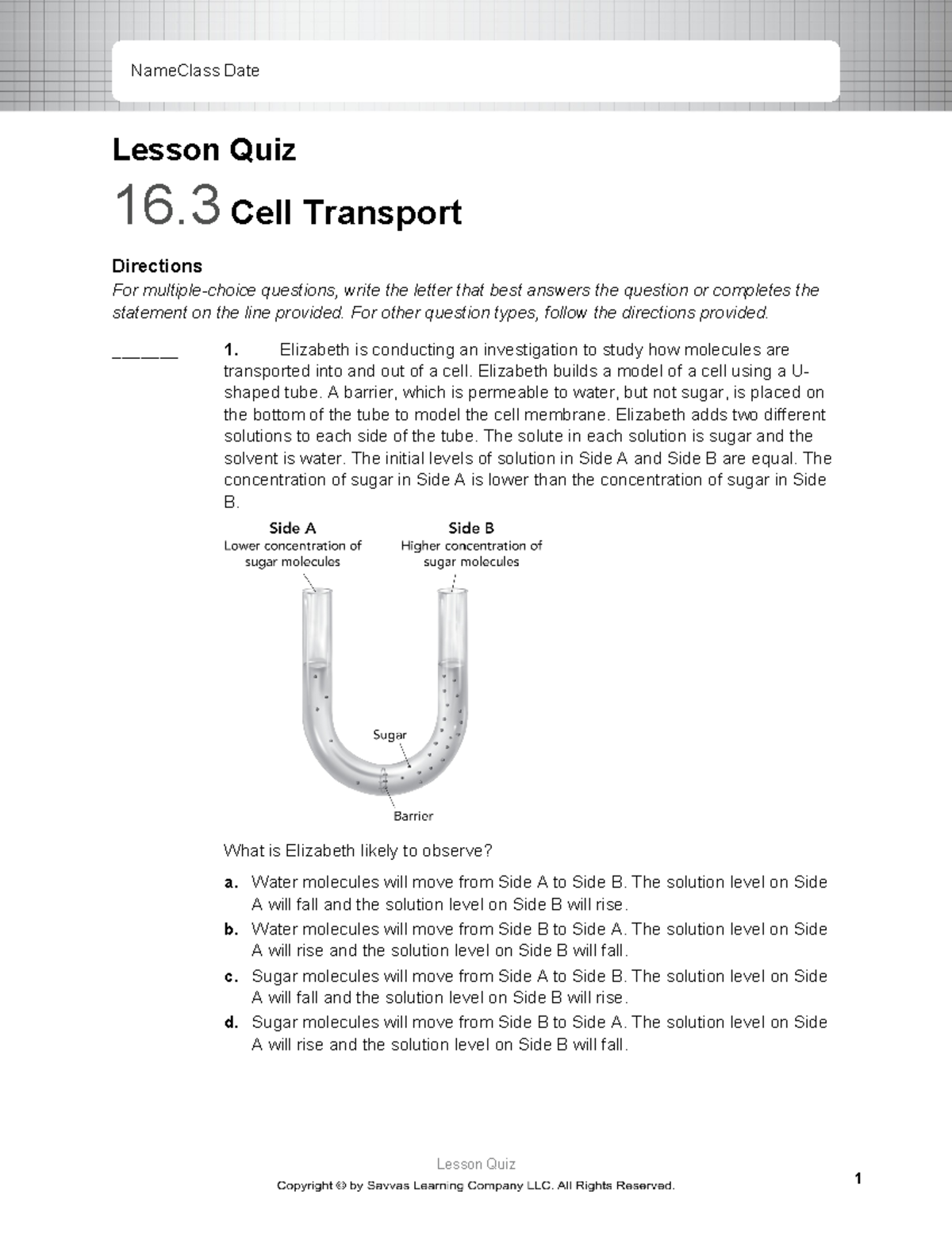 BIO 3CM CH16 L03 Quiz - Quiz from world histoory - Lesson Quiz 16 Cell ...