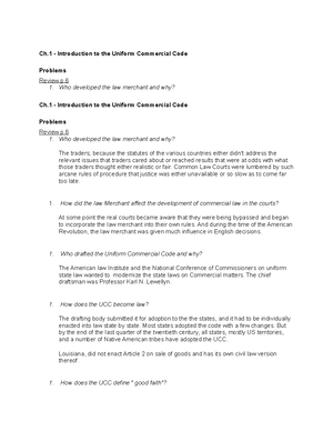 Commercial Law Outline - Commercial Law A. Scope of Codes in Sales ...