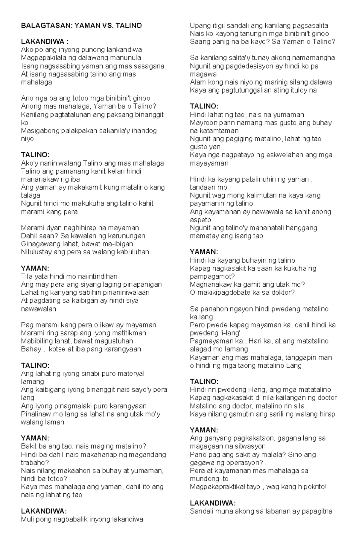 Yaman vs talino 1 - This material is for academic purposes ...