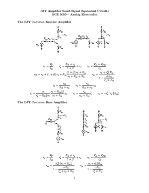 Summary - Bjt device equations - The BJT BJT Device Equations Figure 1 ...