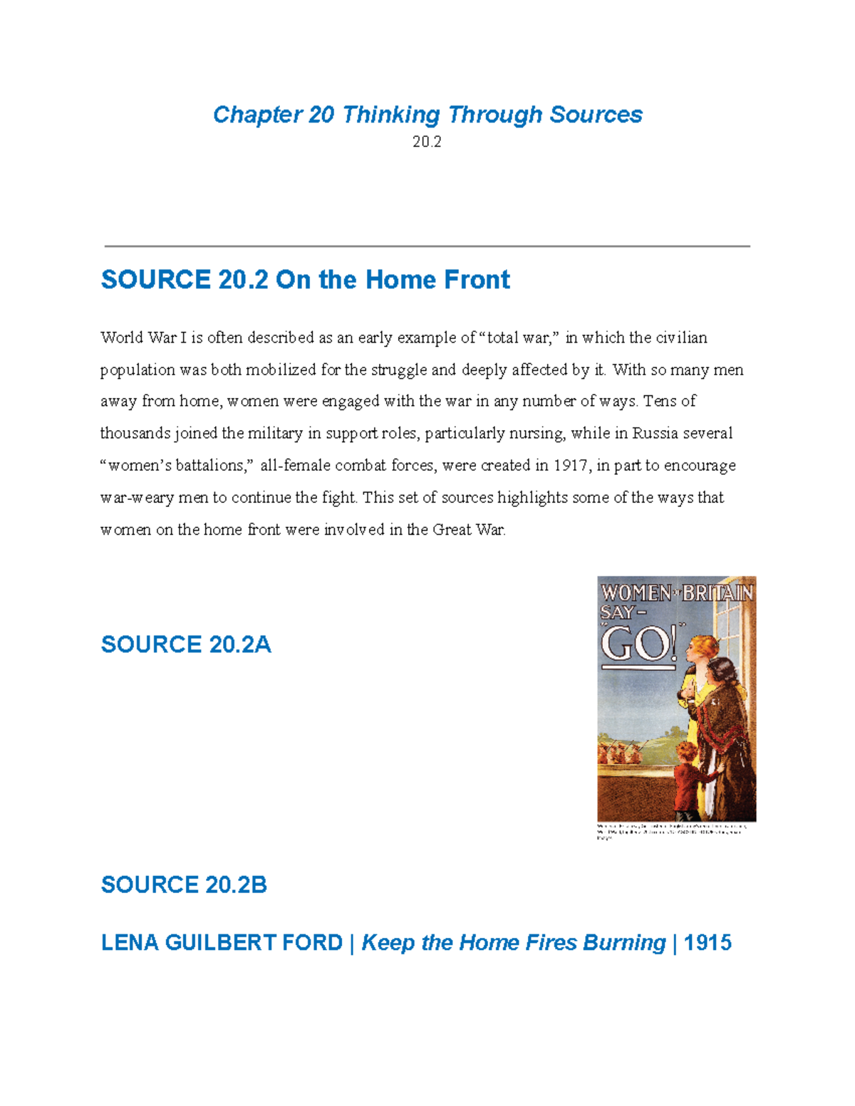 Chapter 20 Thinking Through Sources 20 - Chapter 20 Thinking Through ...