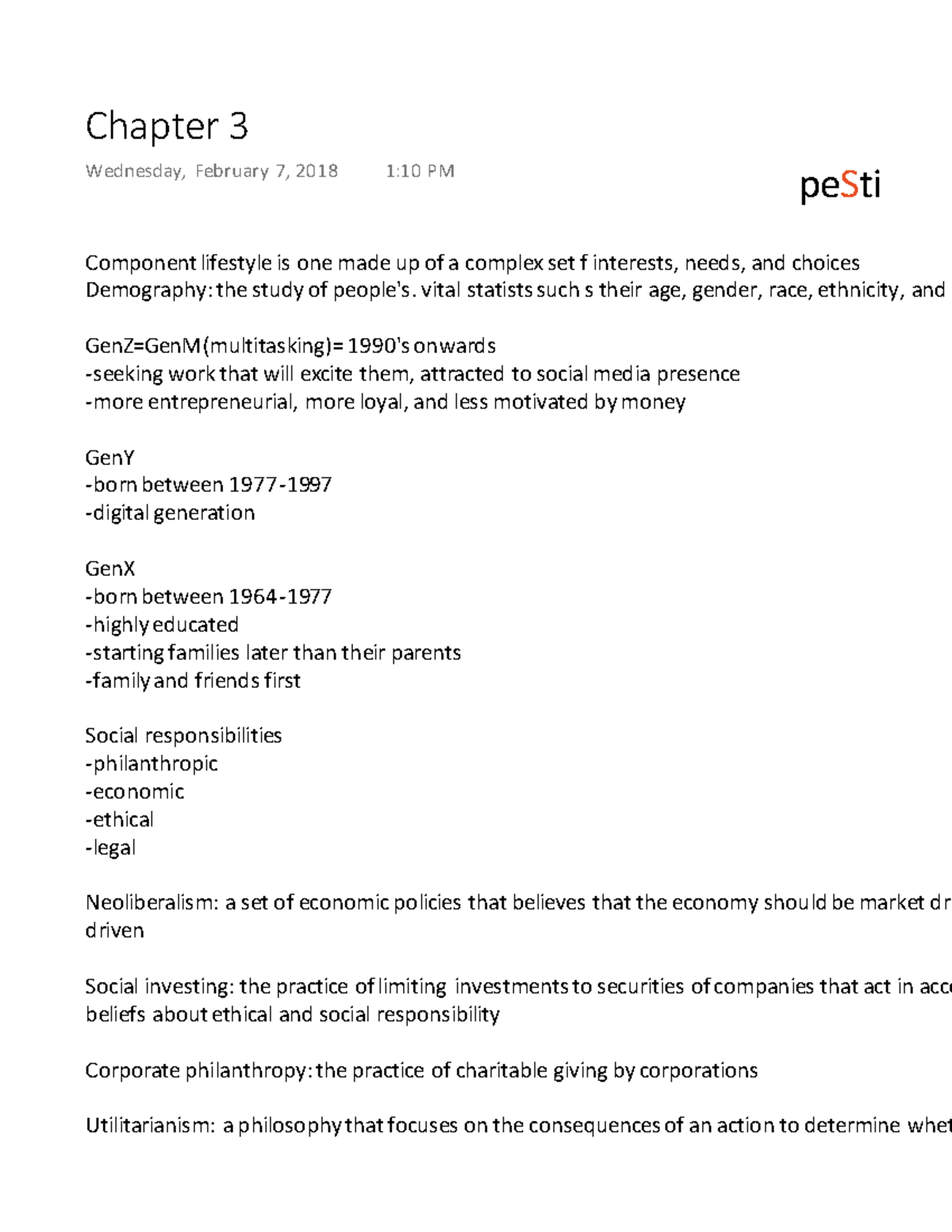 Chapter 3 - Summary The Future of Business - Chapter 3 Wednesday ...