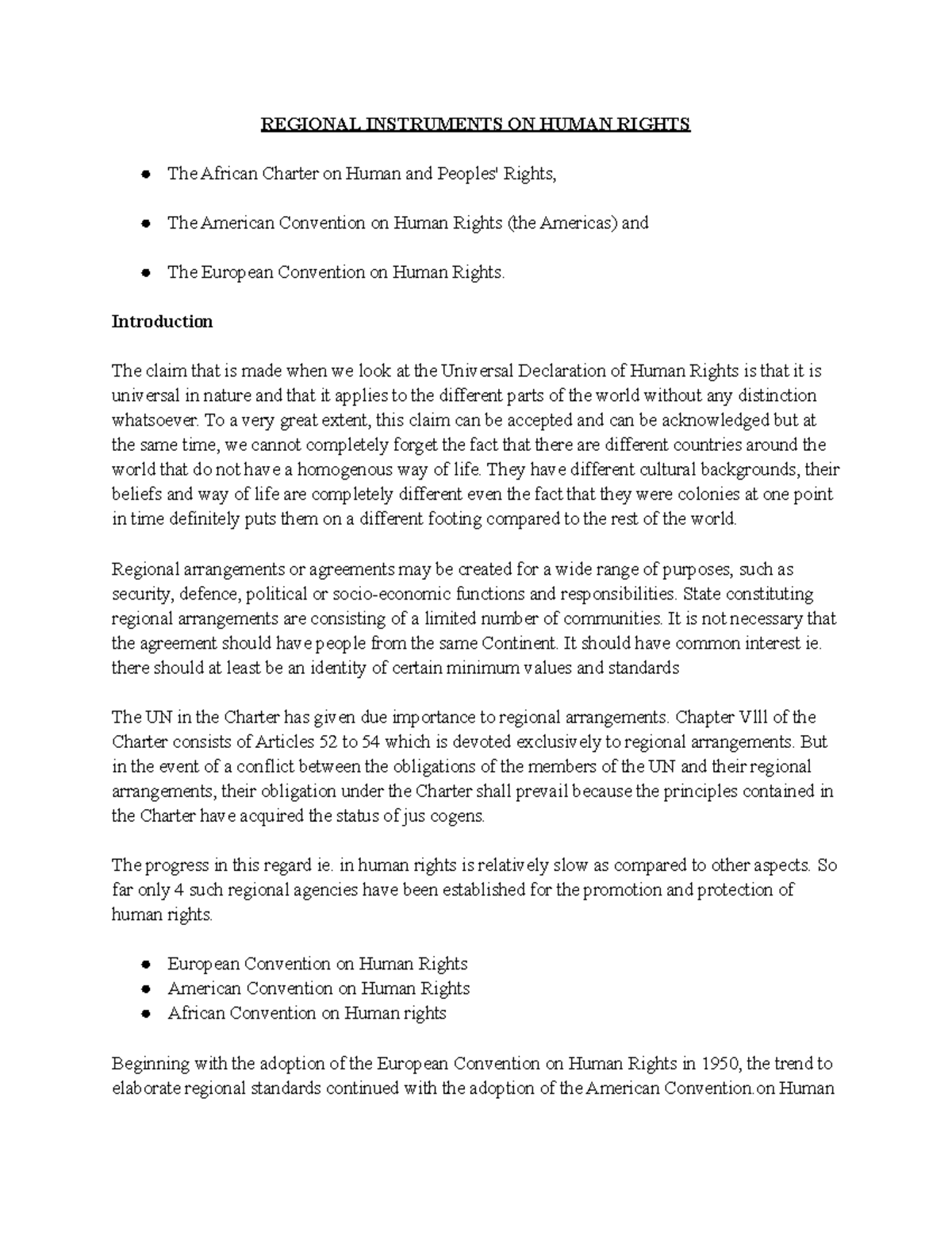 African Charter ON Human AND People'S Right (1981) - REGIONAL ...