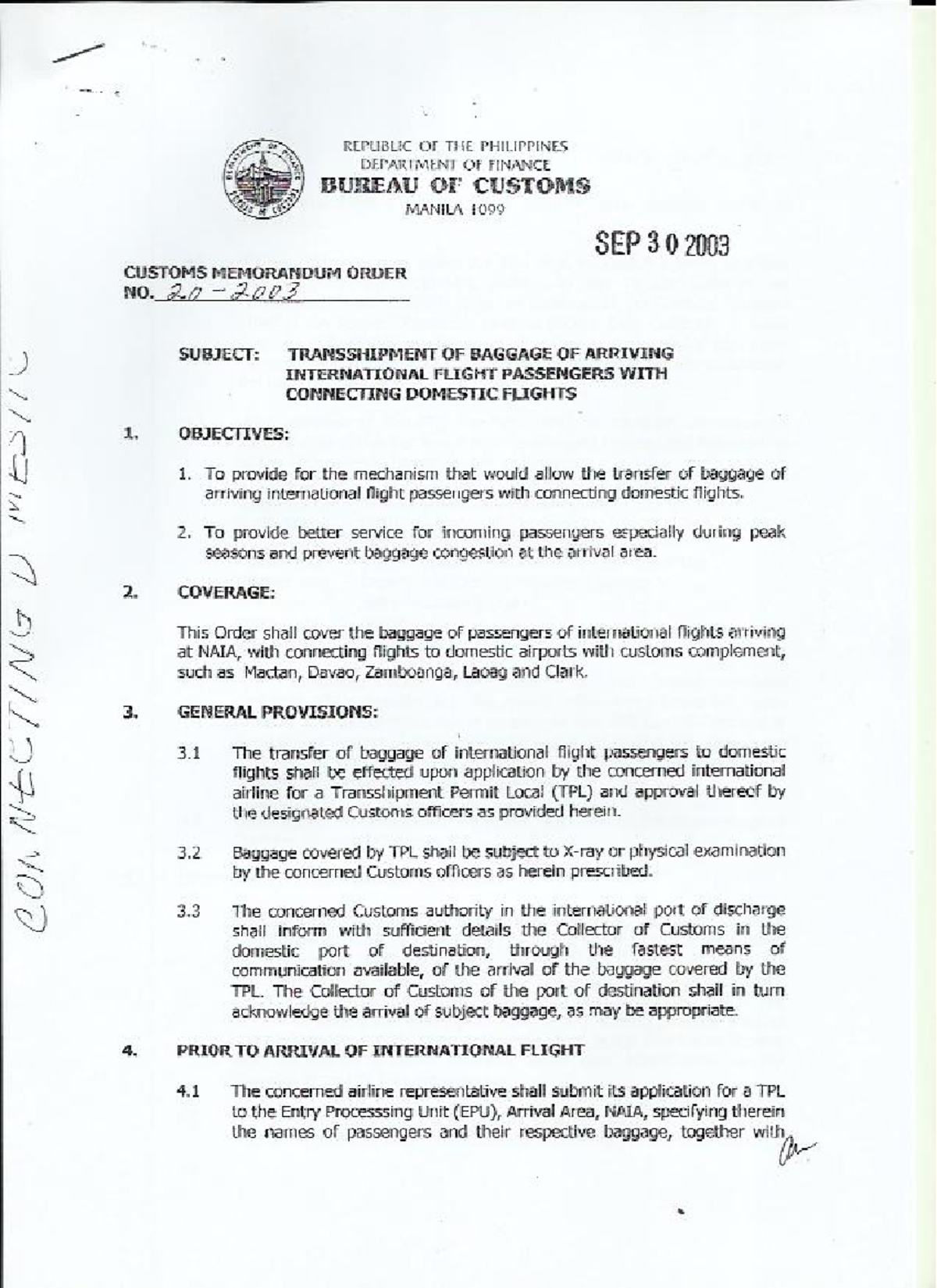 CMO 20-2003 - equirement 1:Memorandum Entry Method Journal Entry ...