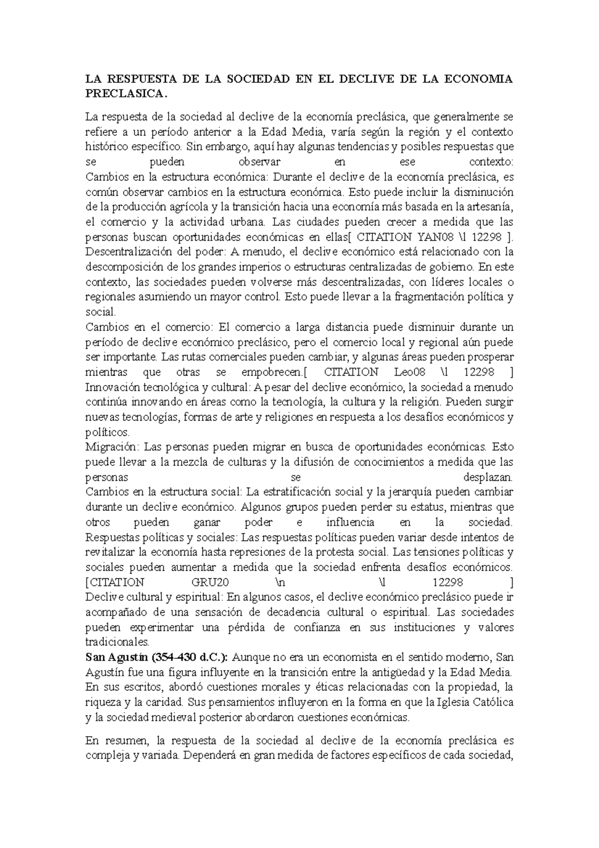 Deber pensamiento economico 01-10-2023 - LA RESPUESTA DE LA SOCIEDAD EN ...