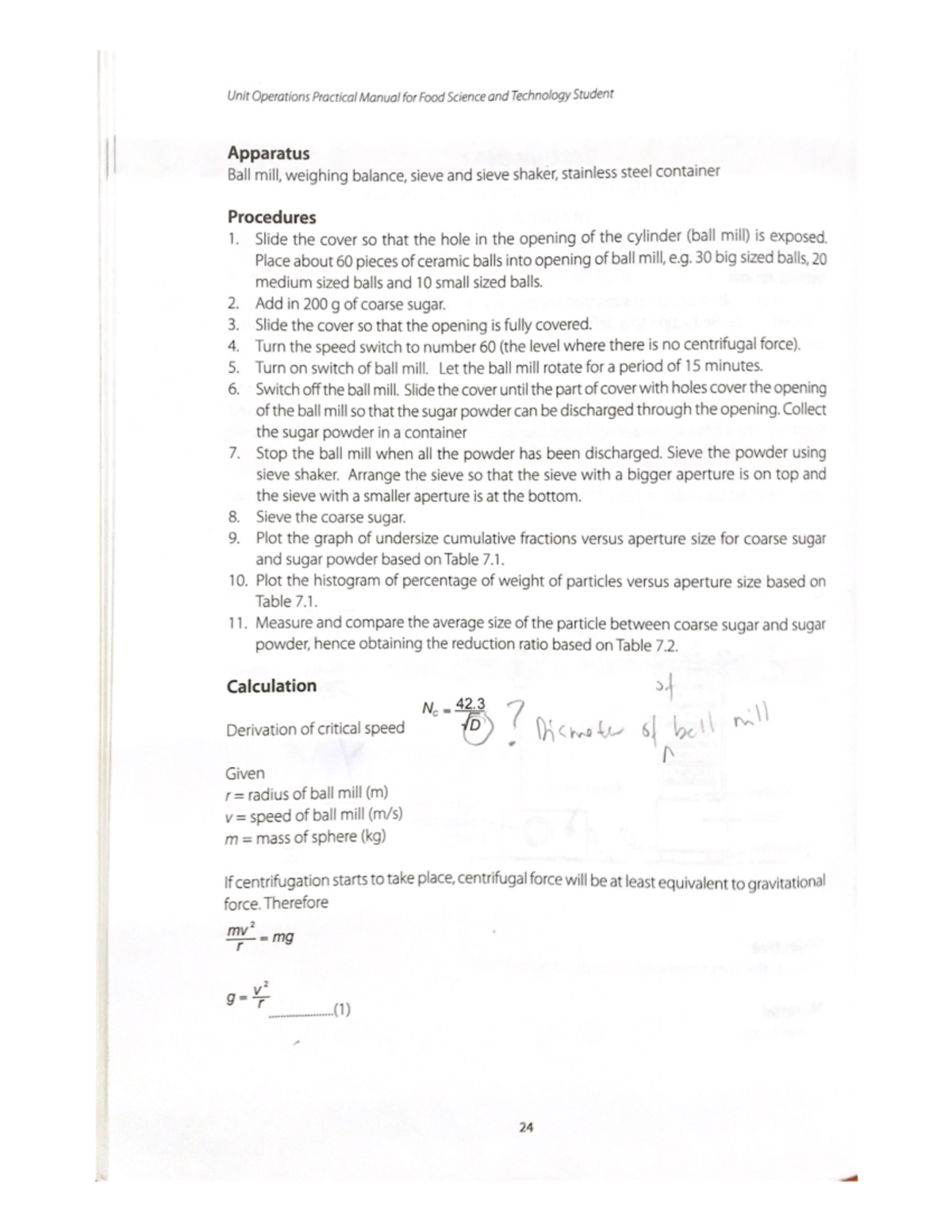 Unit Operations Practical Manual for Food Science and Technology ...