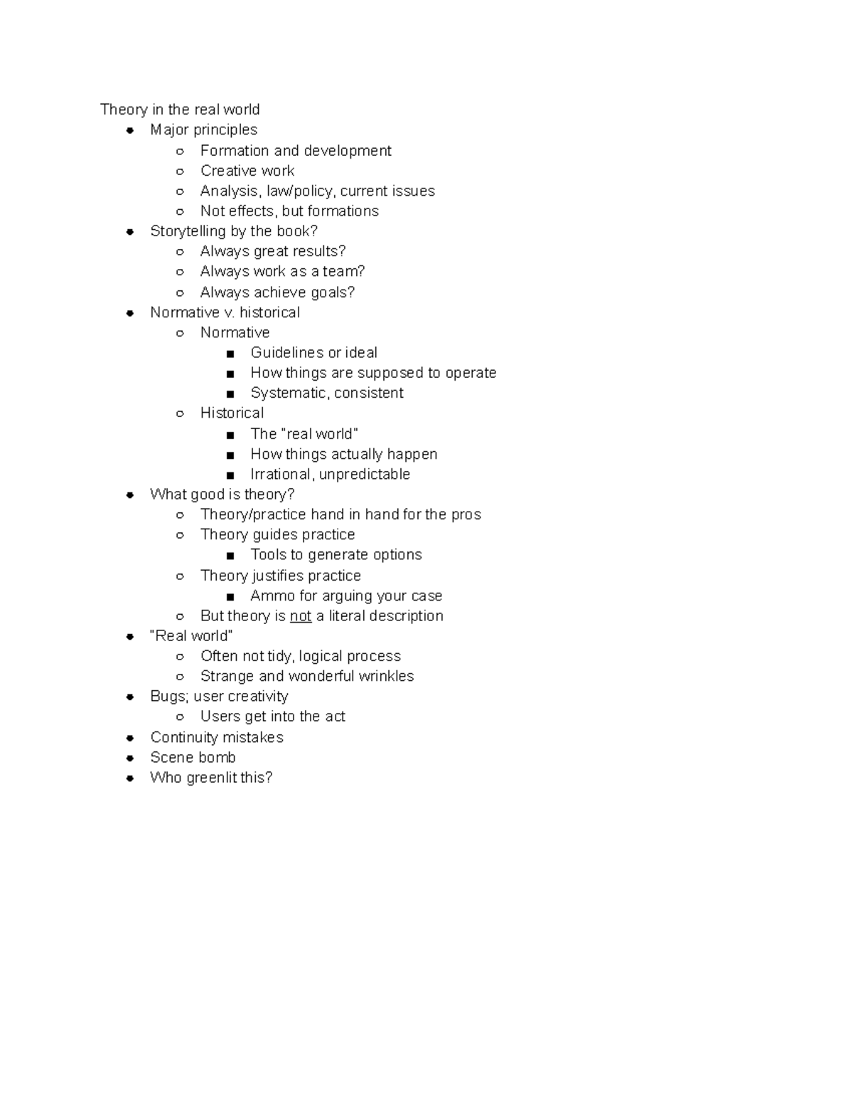 EMST Notes 21 - Theory in the Real World - Theory in the real world ...