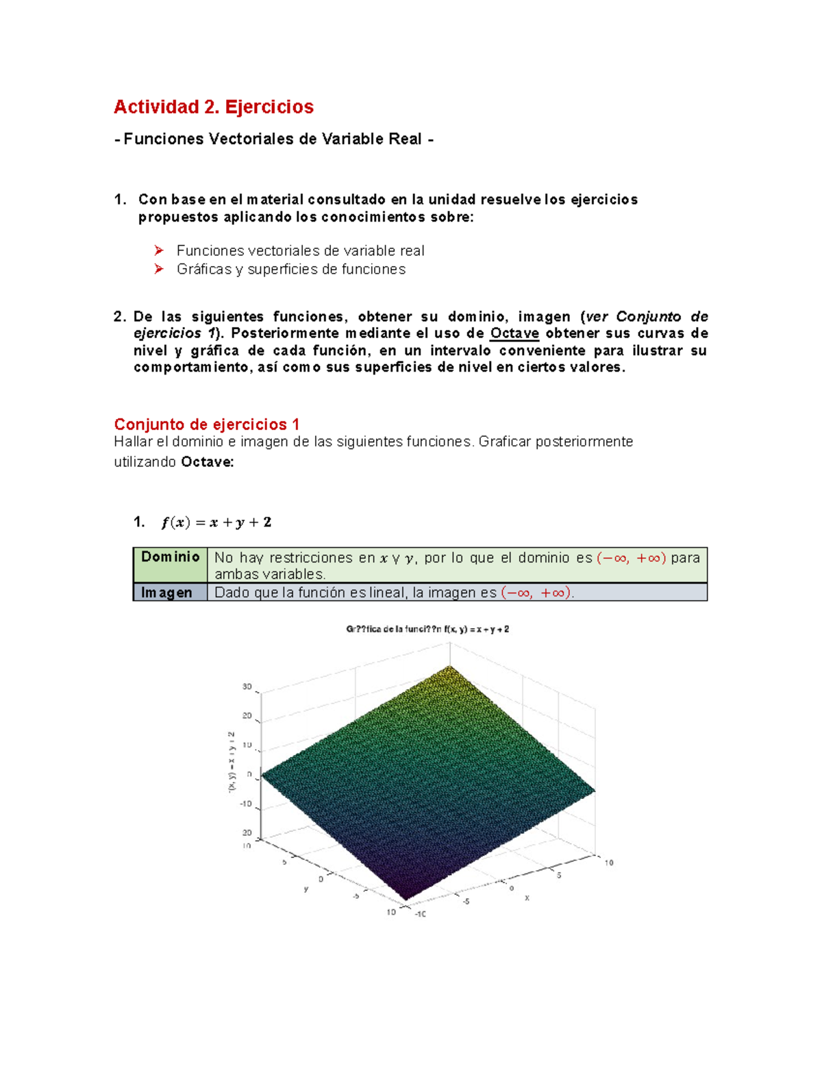 ACT#2 - Actividad 2 - Actividad 2. Ejercicios - Funciones Vectoriales de Variable Real - Con ...