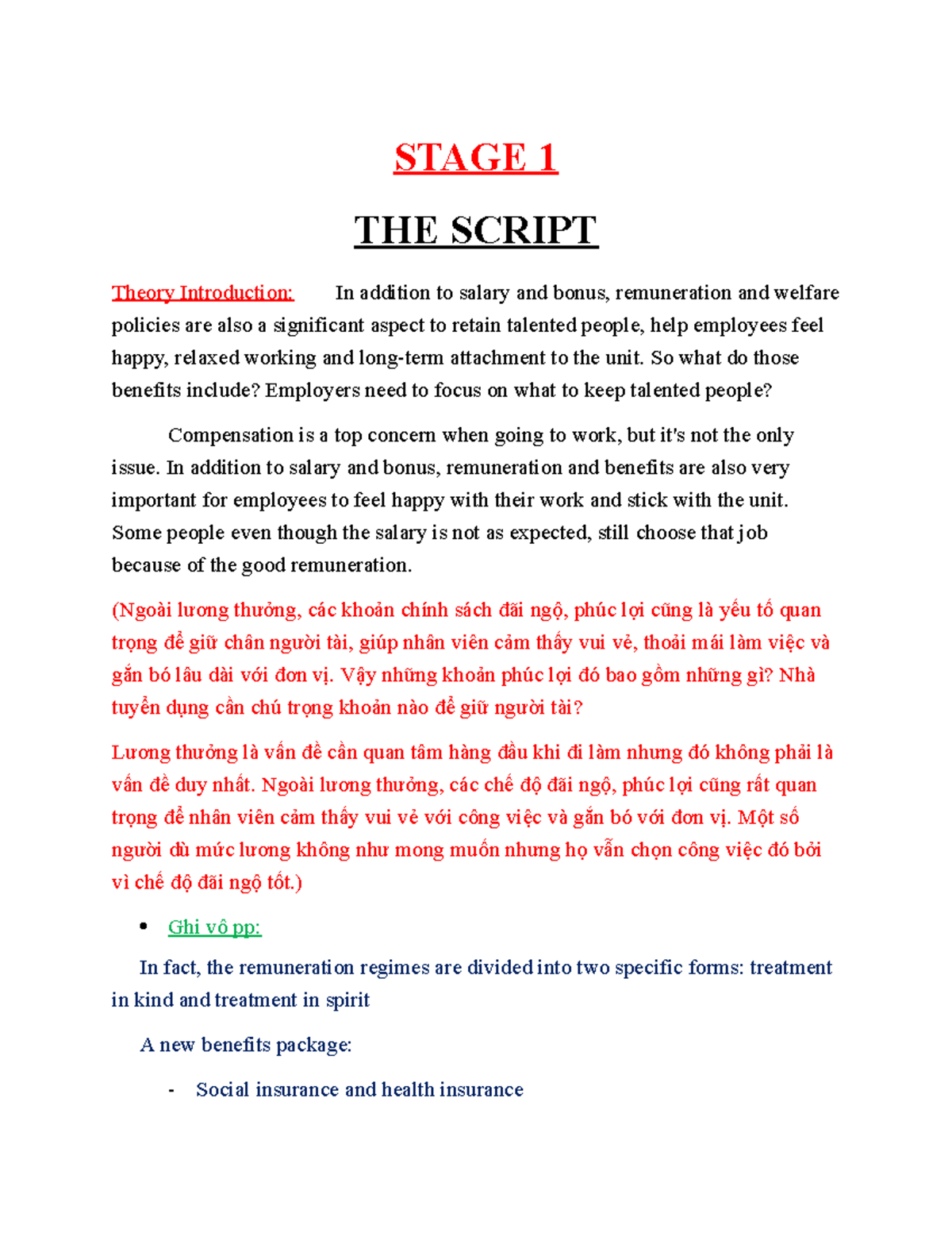 THE Script - Hiiiiiiii - STAGE 1 THE SCRIPT Theory Introduction: In ...