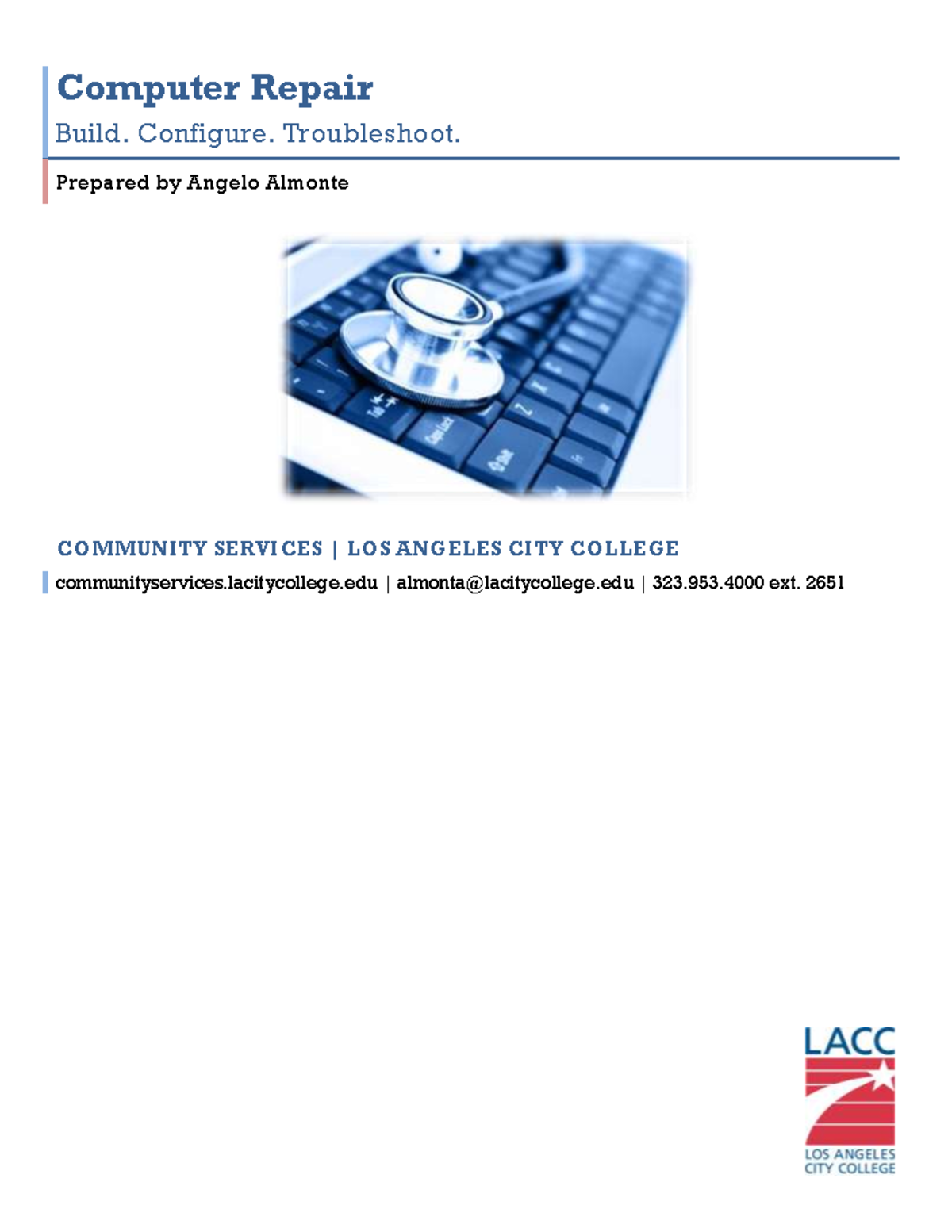 Computer Repair - Module - Computer Repair Build. Configure ...