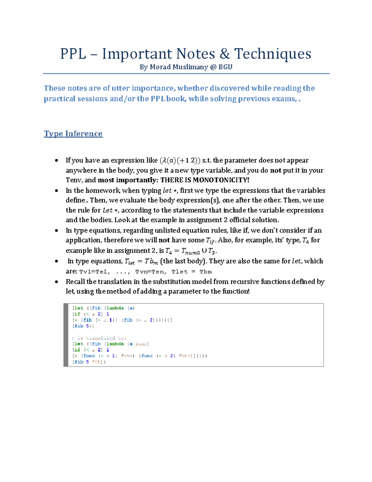 Morad-PPL-Notes - Lecture notes 1-26 - PPL – Important Notes ...