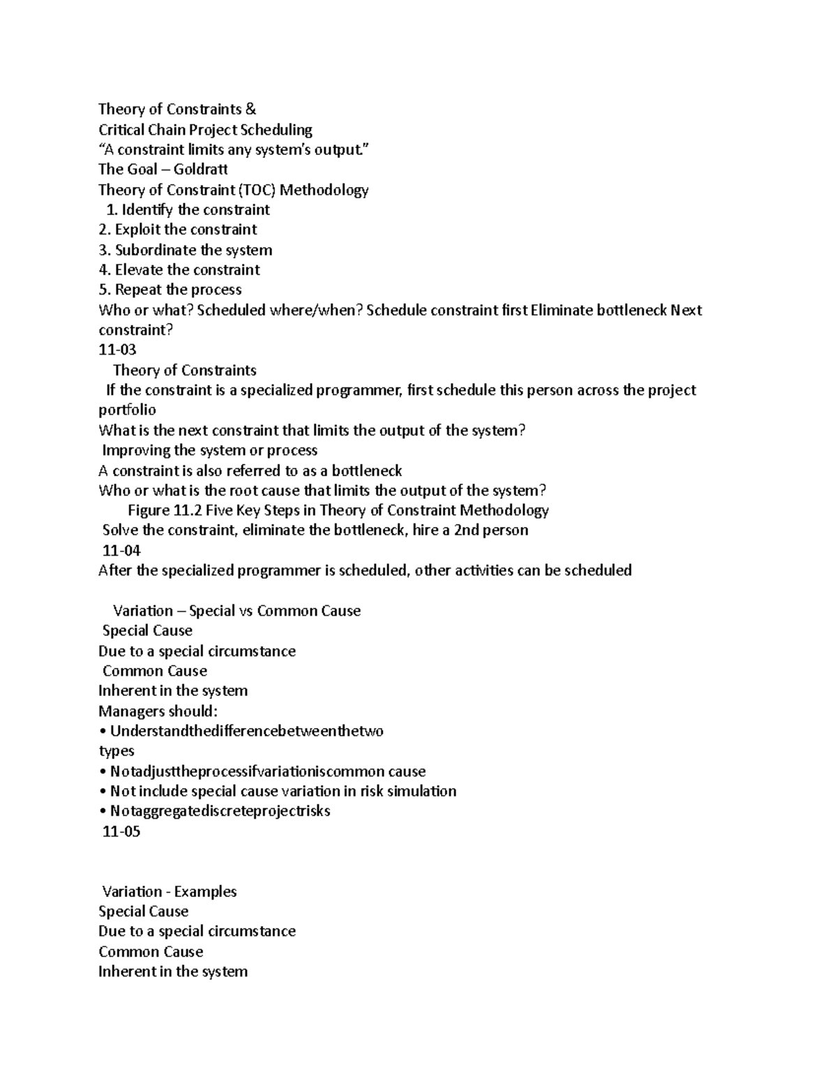 M8 - project scehduling - Theory of Constraints & Critical Chain ...