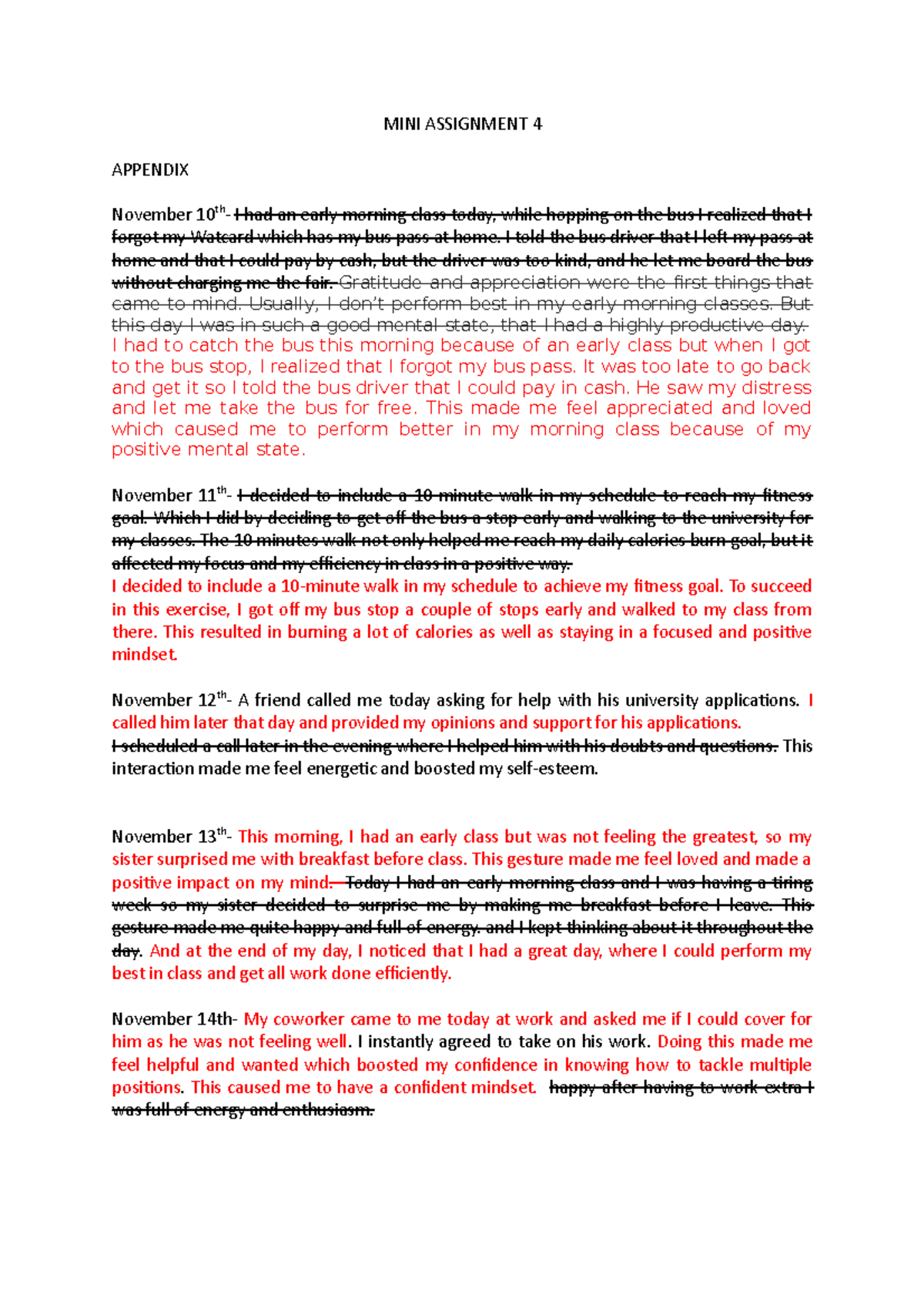 MINI Assignment 4 - notes - MINI ASSIGNMENT 4 APPENDIX November 10th- I ...