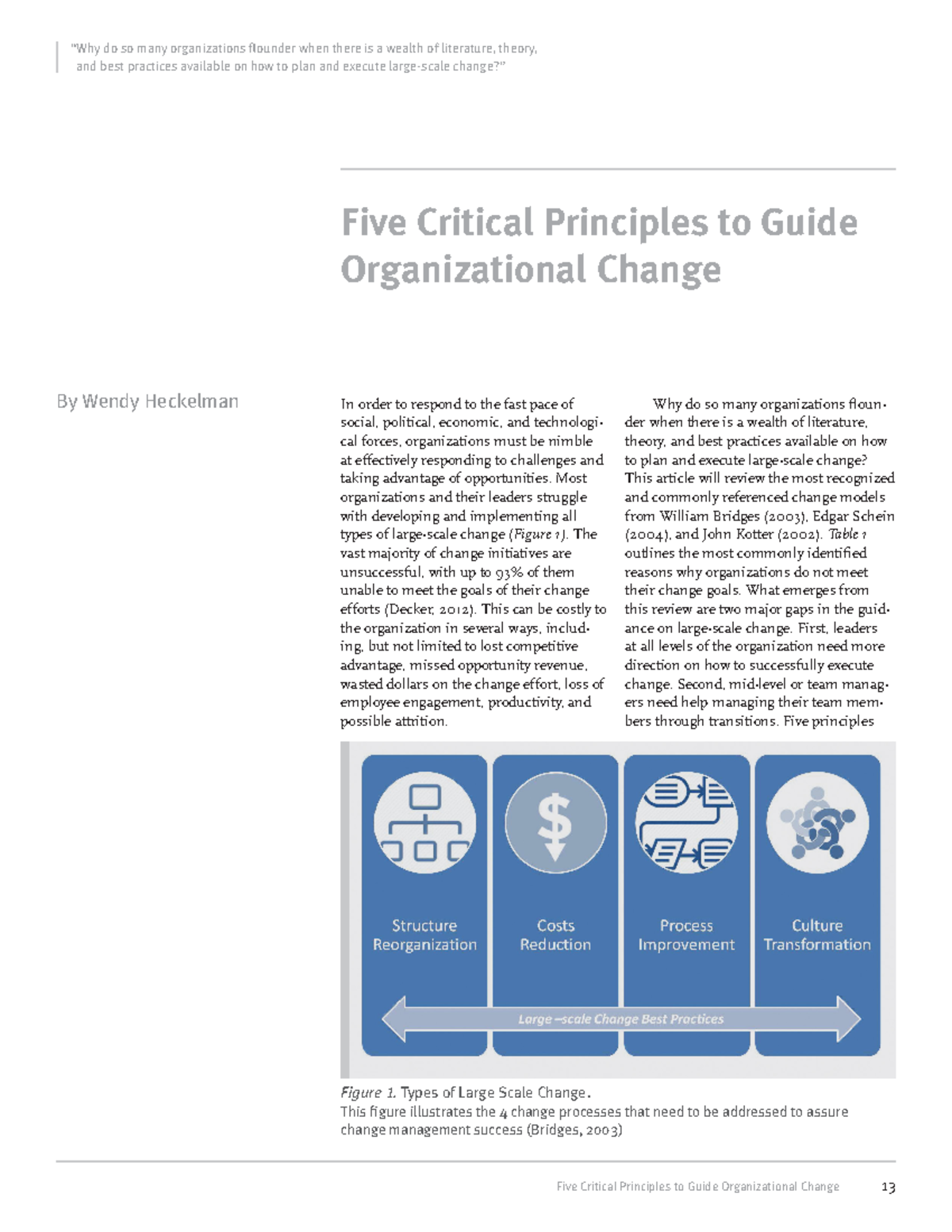 Five critical principles to guide organizational change - “Why do so ...