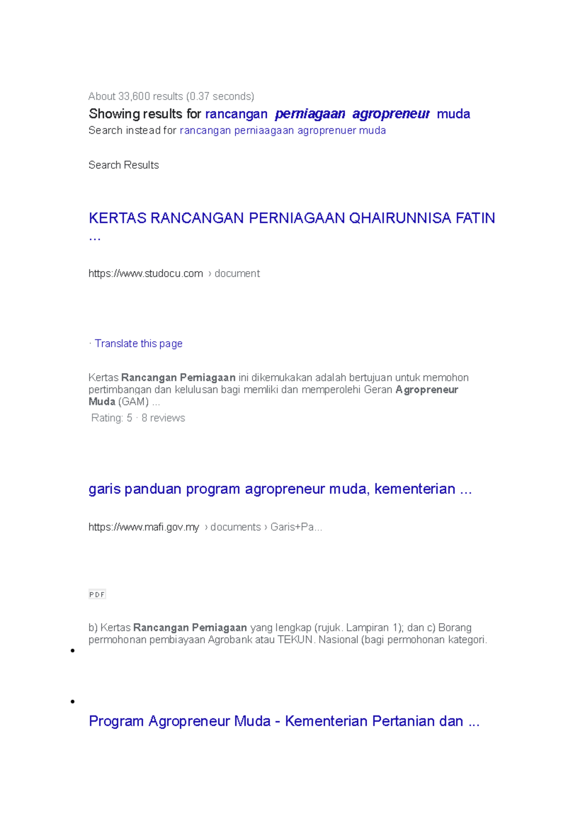 Gula2 - Showing results for rancangan perniagaan agropreneur muda ...