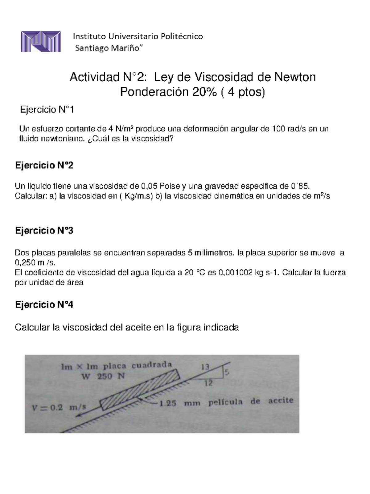 Actividad N°2 Viscosidad - Actividad N°2: Ley de Viscosidad de Newton ...