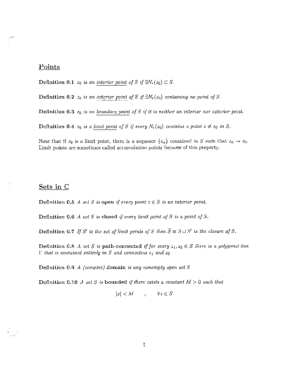 MATH472 2015-2016 Lecture Notes 5 - Topology, functions of z, region ...
