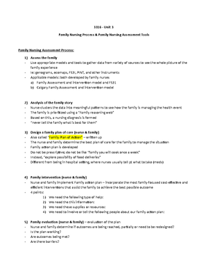 3316 Unit 3 pt 2 - Lecture notes 3 - 3316 – Unit 3 pt. 2 Family ...