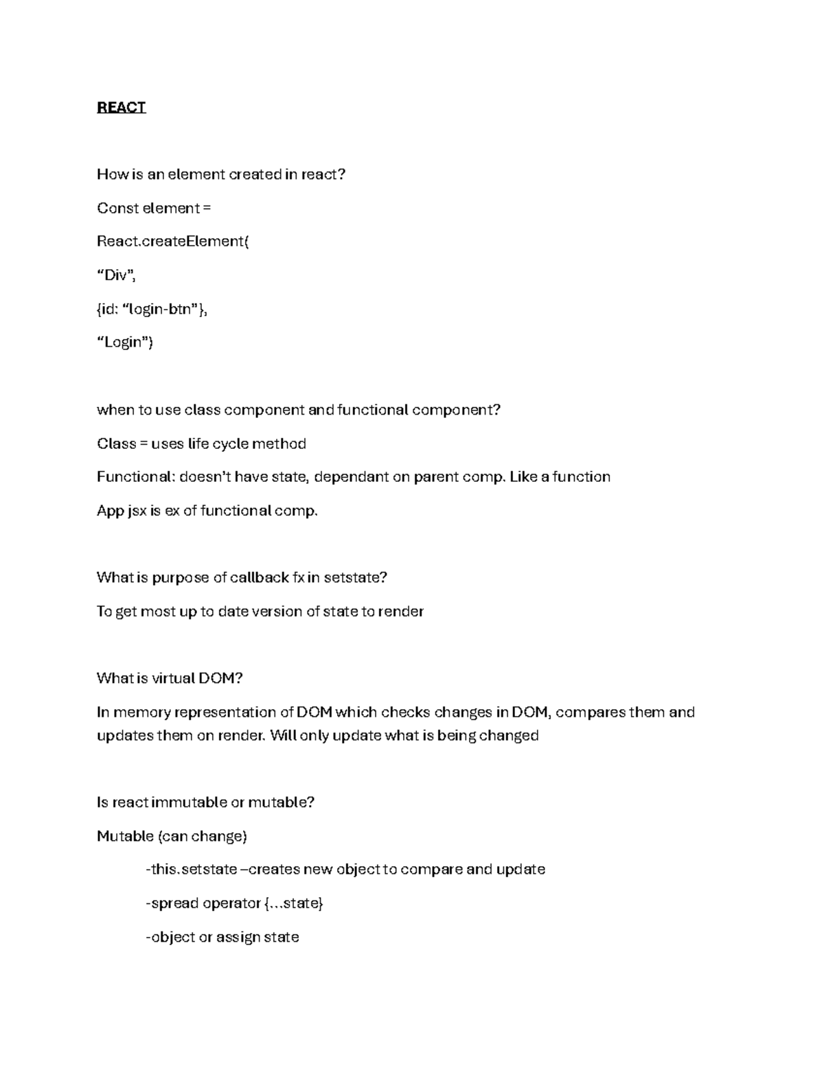 React C# - REACT How is an element created in react? Const element ...