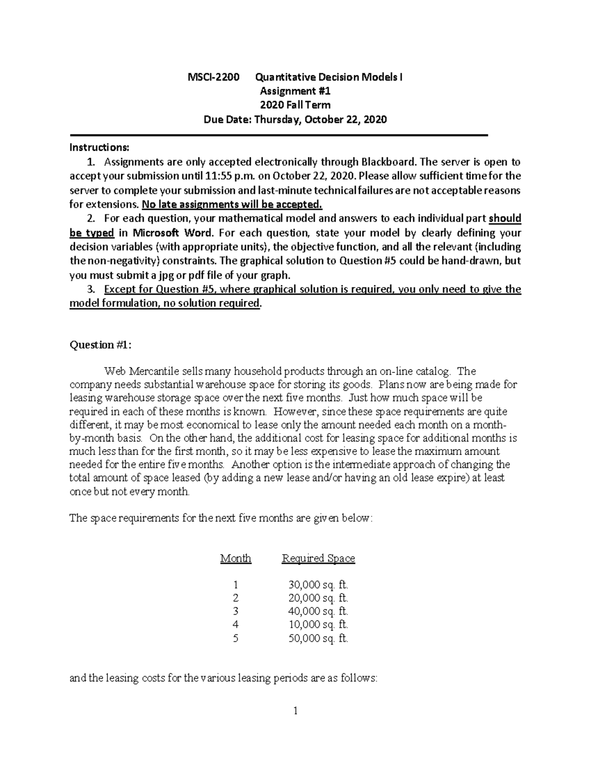Sample/practice exam 23 October 2015, questions and answers - MSCI-2200 ...