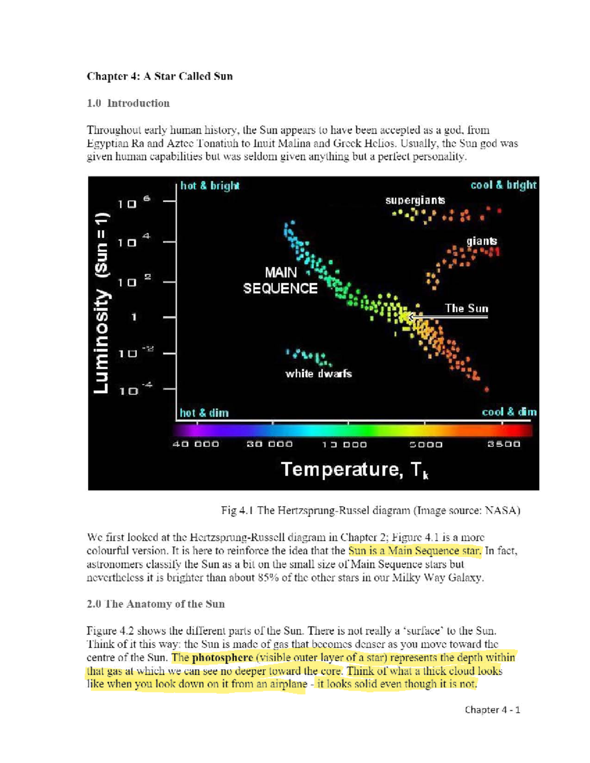 Chapter 4 - Sun - Notes - ####### Chapter 4: A Star Called Sun ...