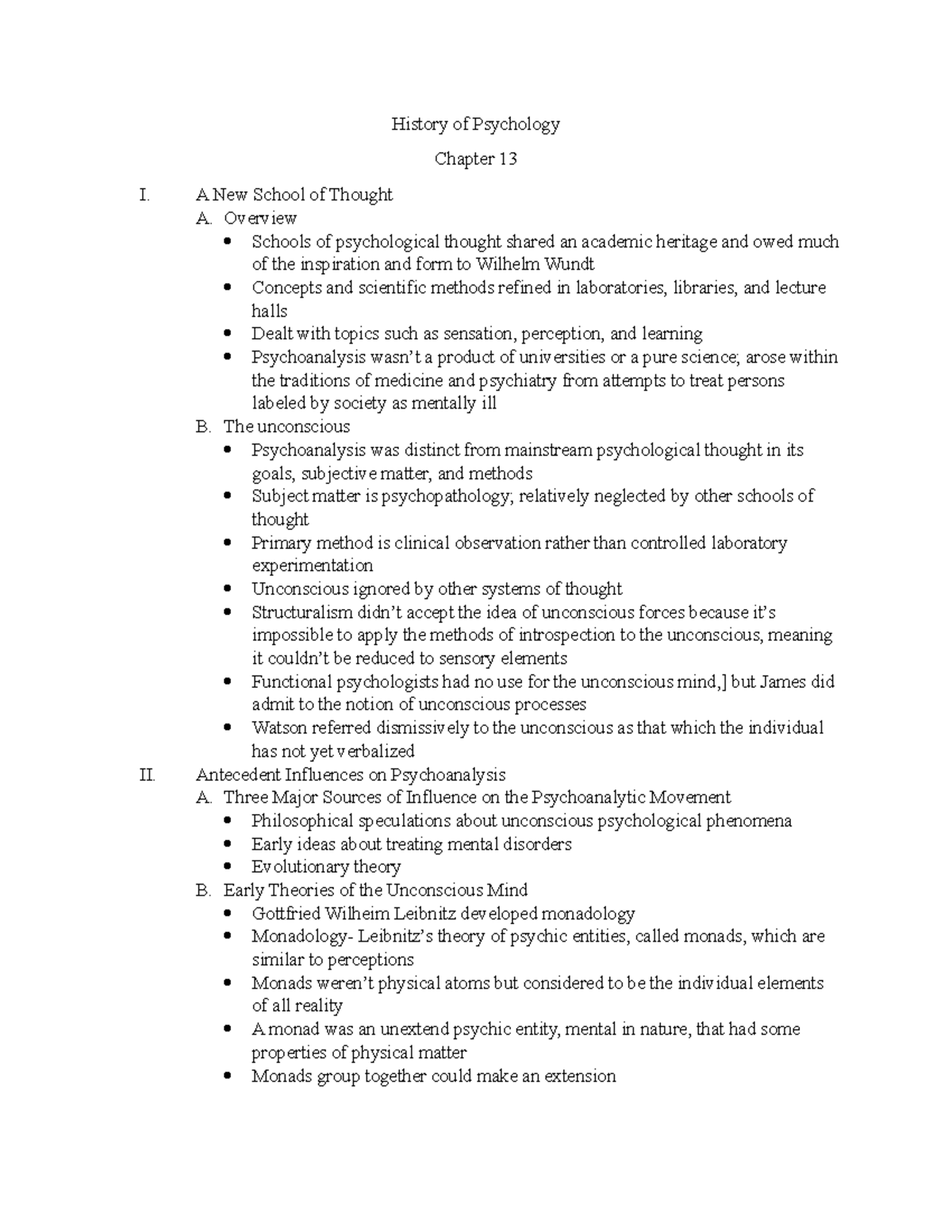 Histor of Psychology Chapter 13 - A New School of Thought A. Overview ...