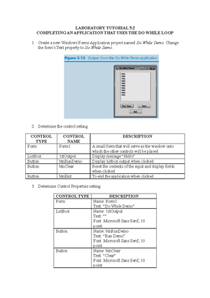 Tutorial 5-3 Modifying the Do While Demo application to use - LABORATORY TUTORIAL 5. MODIFYING ...