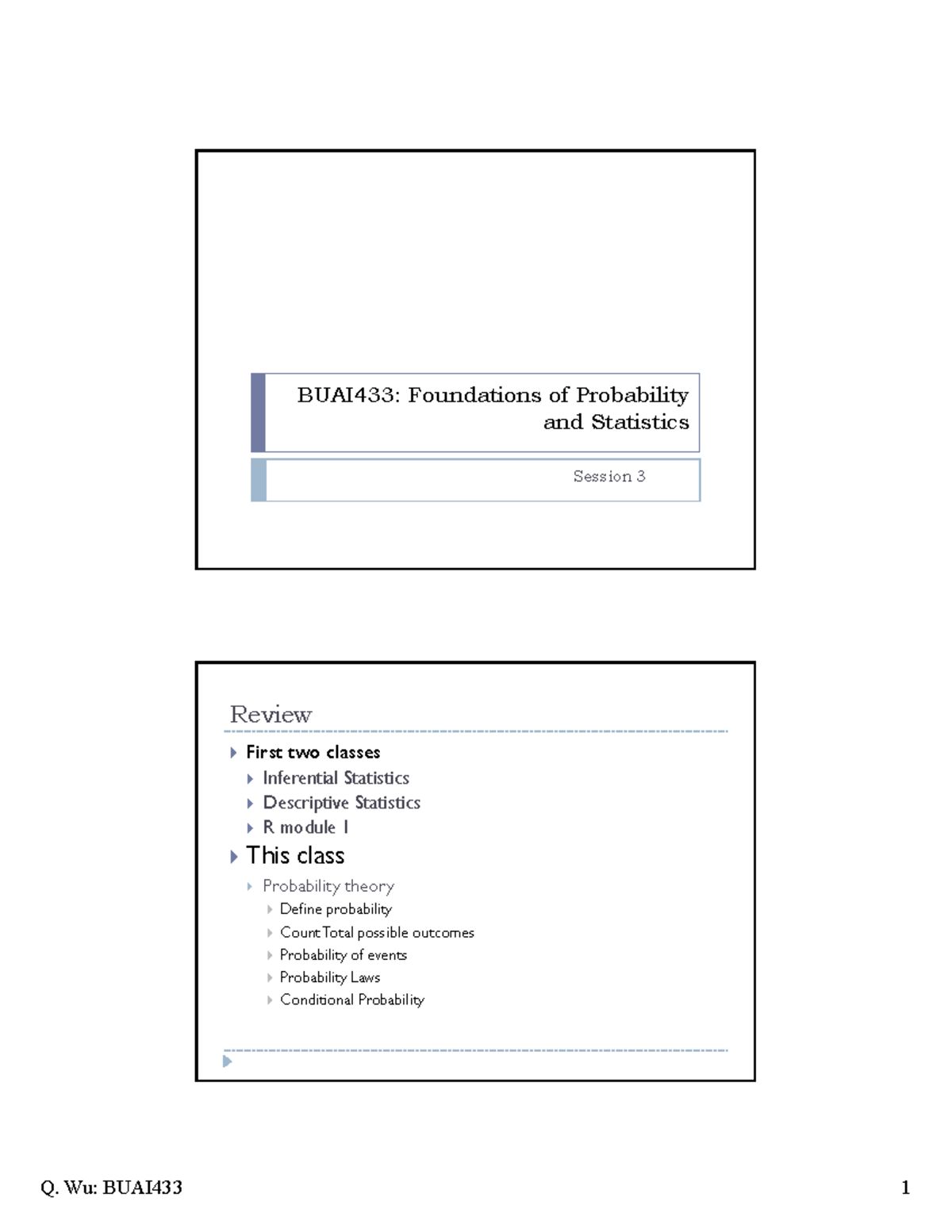 Session 3 - deals with probability and Poisson distribution - BUAI433 ...