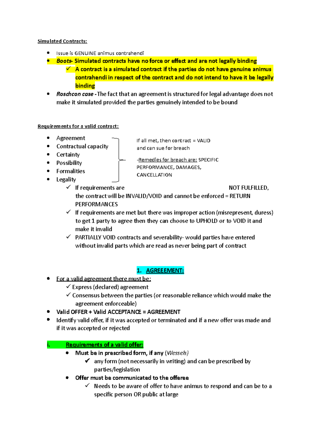 Contract Test Notes Final - Simulated Contracts: Issue is GENUINE ...