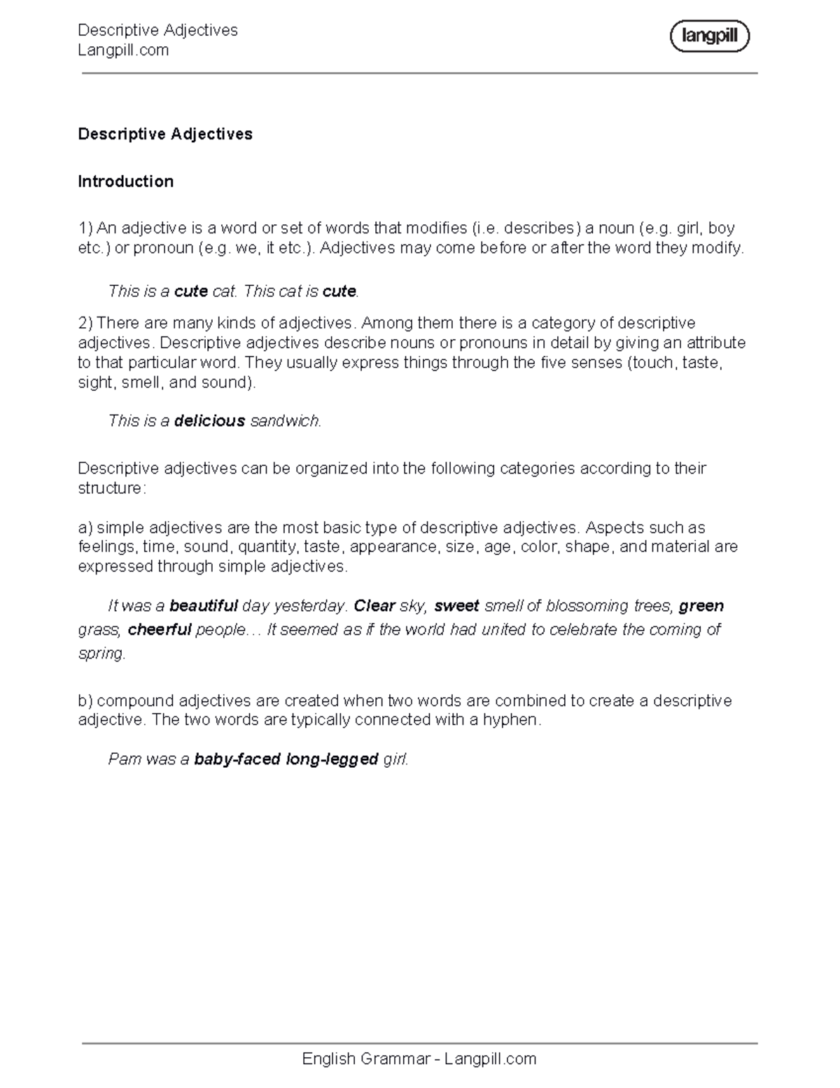 1.1 19. [Textbook] Descriptive adjectives - Descriptive Adjectives ...