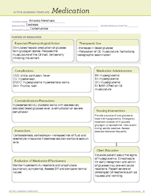 Dexedrine-MED - ATI medication card template - ACTIVE LEARNING ...