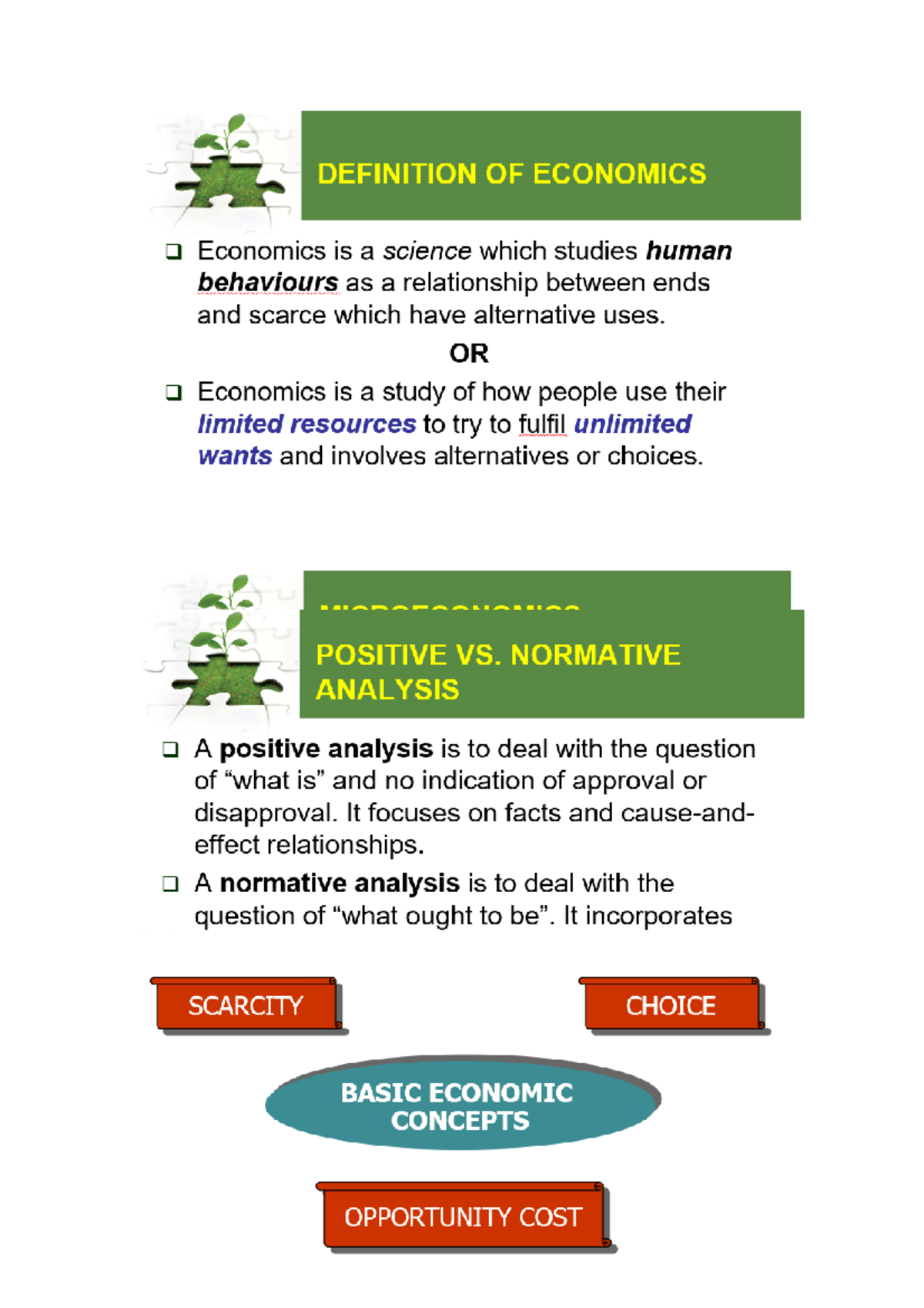 01 notes 1 - slides note - Fundamentals of Economics - Studocu