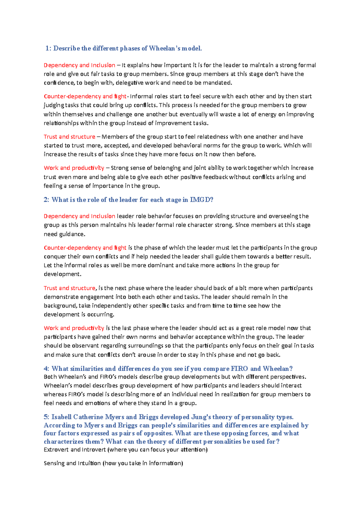 Lisa answers[ 18080 ] - Exam questions - 1: Describe the different ...