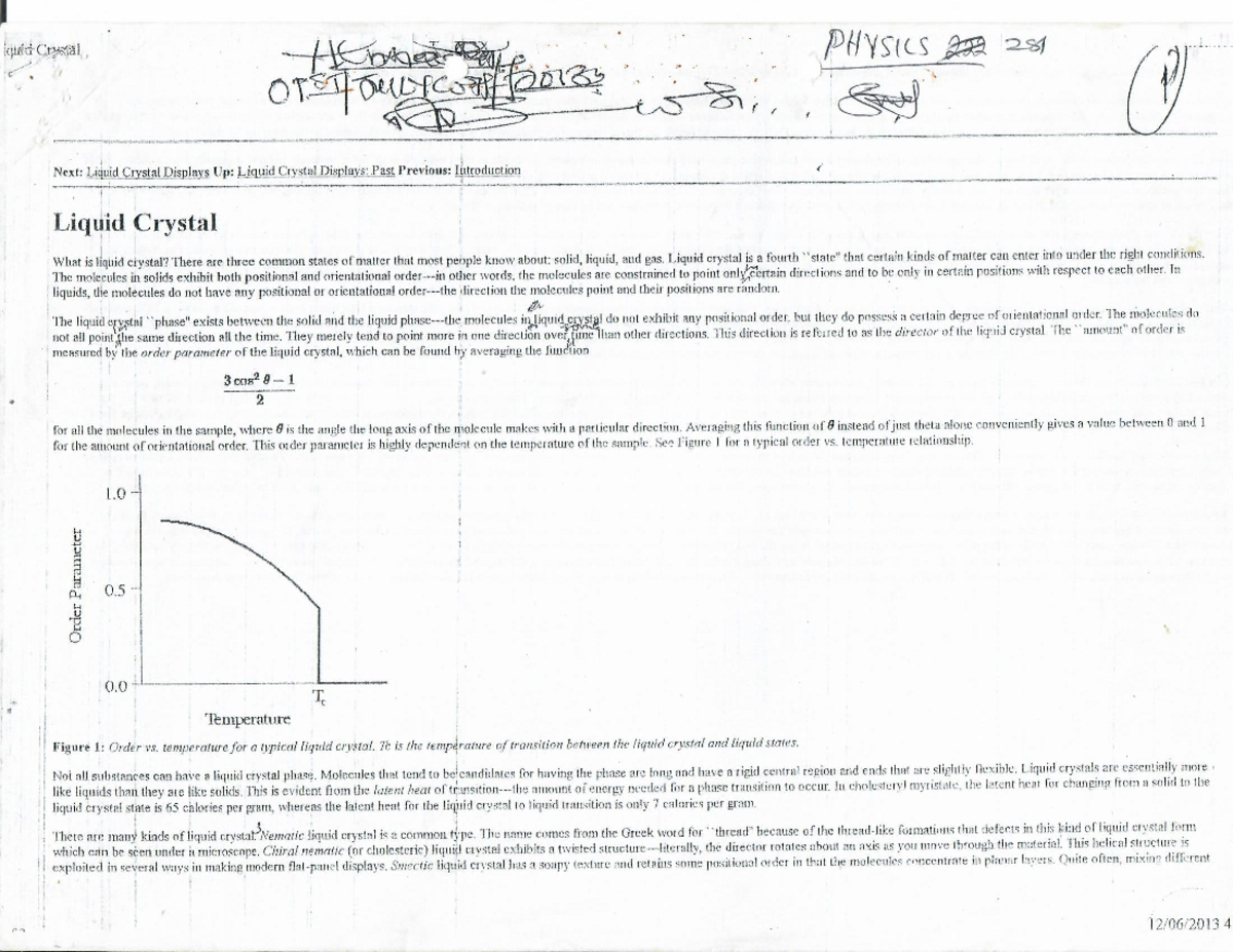 Liquid Crystal - Material Science - Studocu