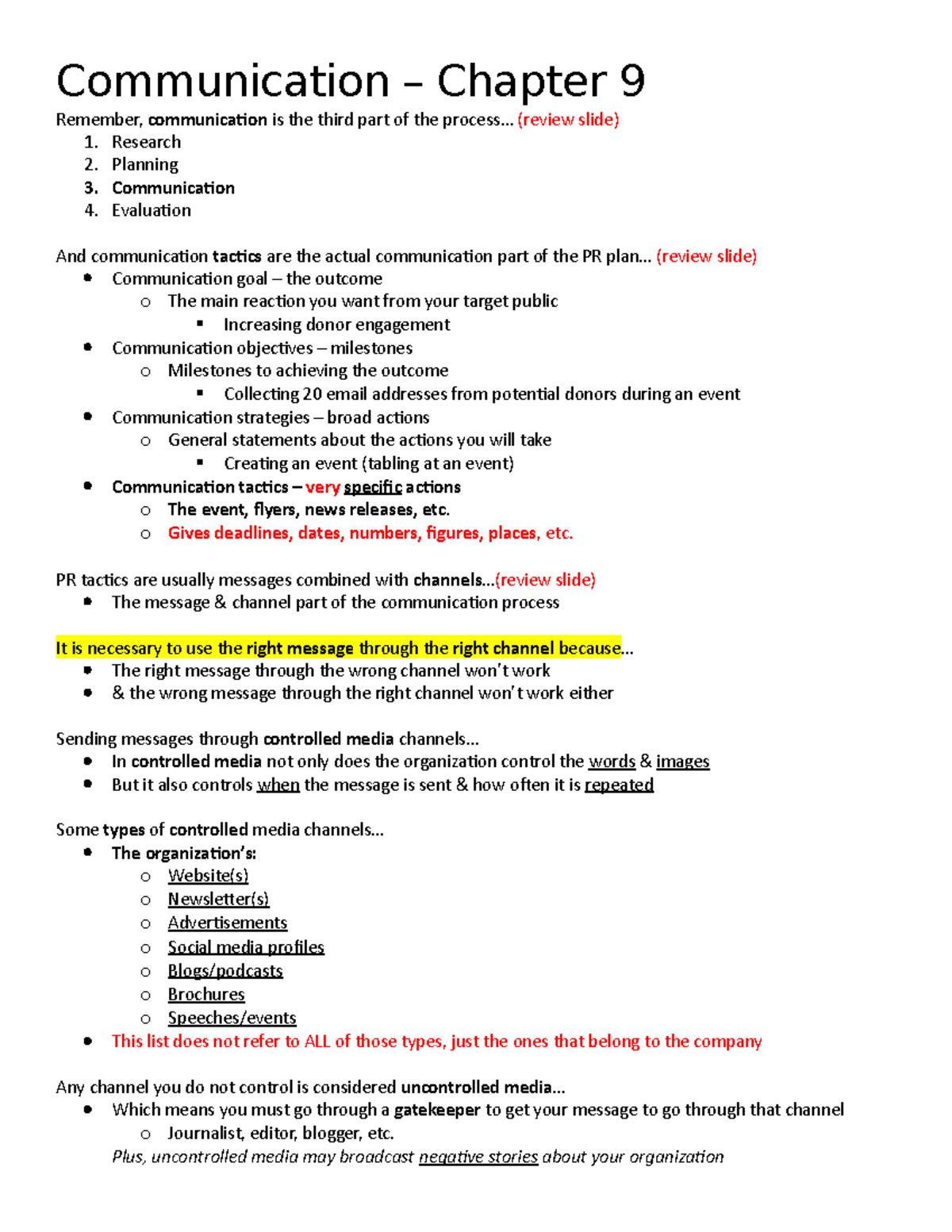 Pr272 ch9 - Taught by Professor Amy Hitt - Communication – Chapter 9 ...