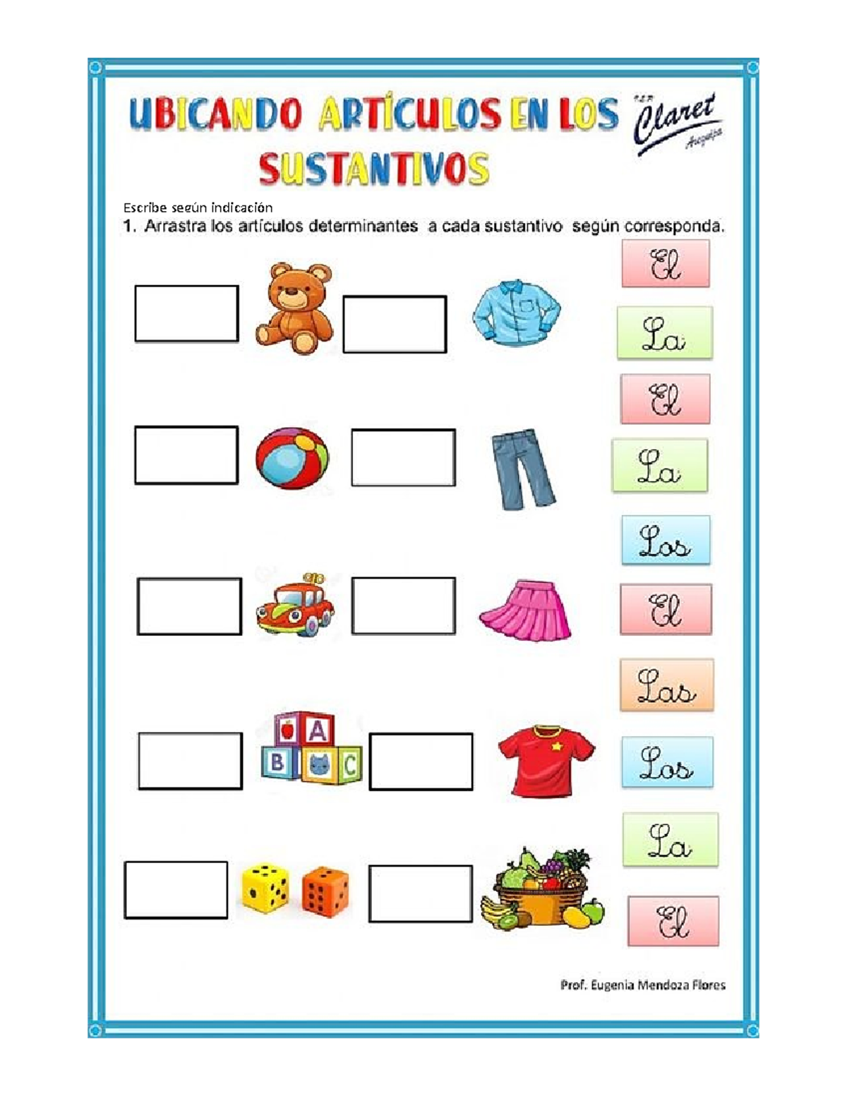 Verbos, articulo y sustantivo - Escribe según indicación Encierra los ...