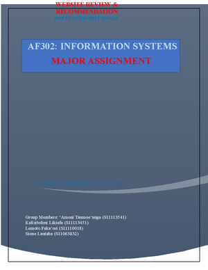 AF304 Assignment - S2 2022 - AF304 – AUDITING Major Assignment: Face to Face & Blended Mode ...