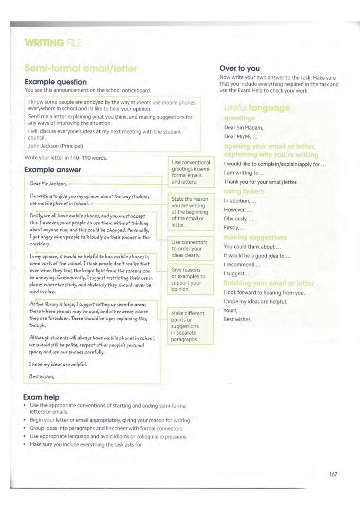 Mejorar tus escritos - WRITING FILE Over to you Now write your own ...