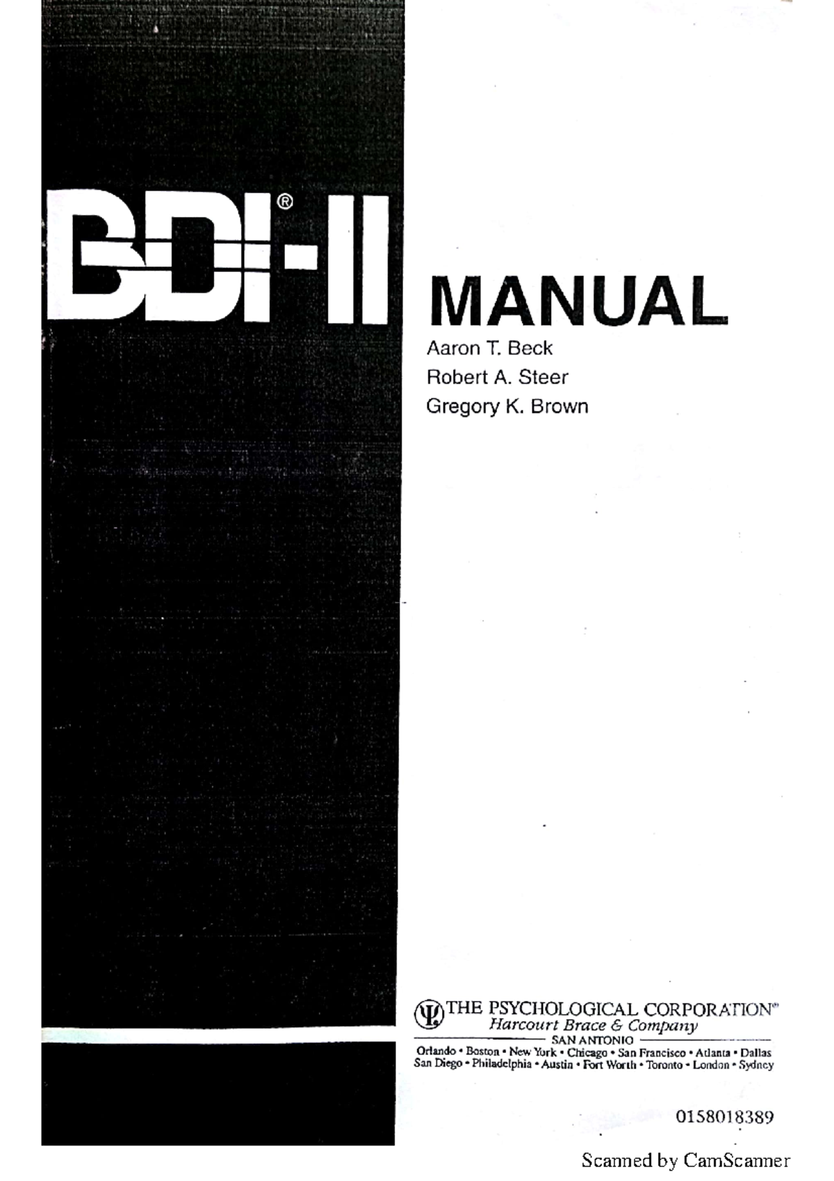 BDI - II Manual - Post Graduate Diploma in Broadcast Journalism - Studocu