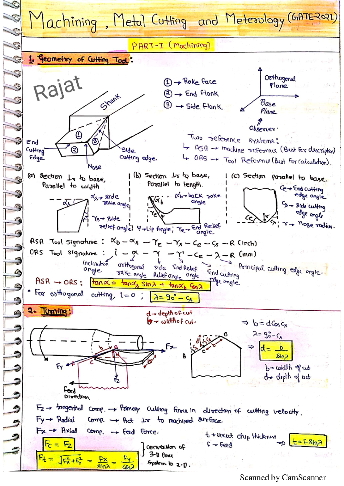 Machine Tools Full Revision (GATE-2021) - B Tech Mechanical - Studocu