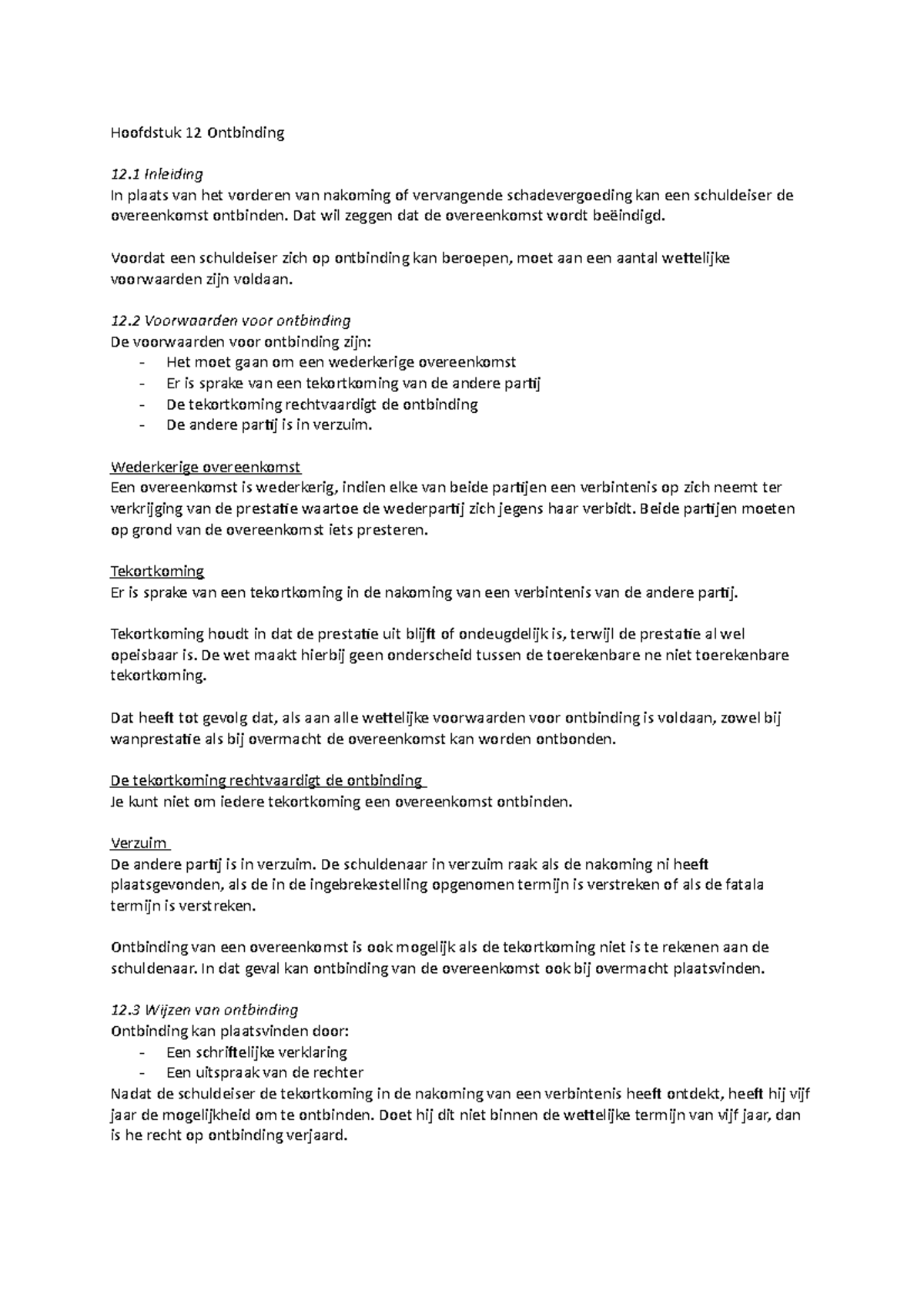 Hoofdstuk 12 Ontbinding - Verbintenissenrecht en Ondernemingsrecht ...