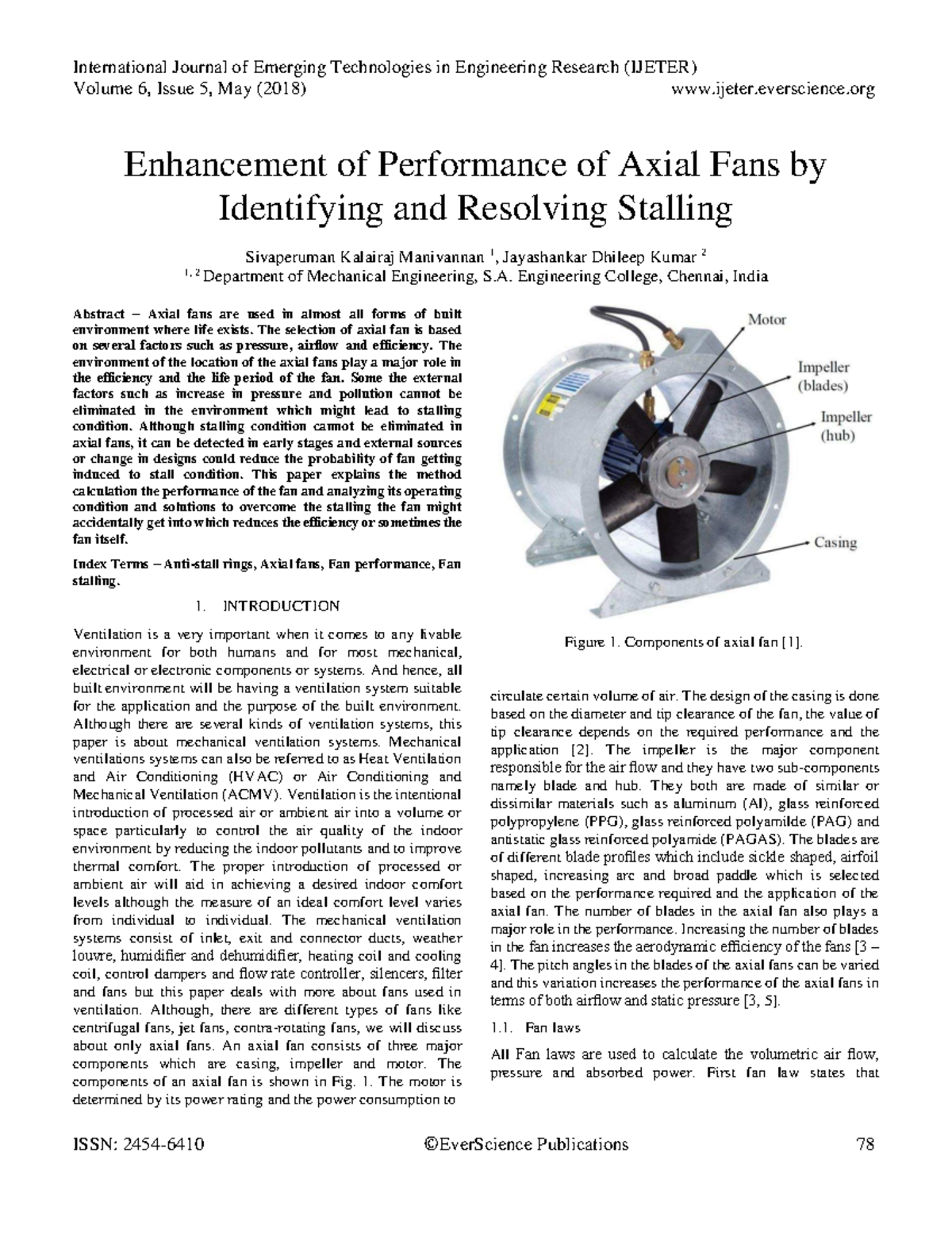 Enhancement of Performance of Axial Fans by Identifying and Resolving ...