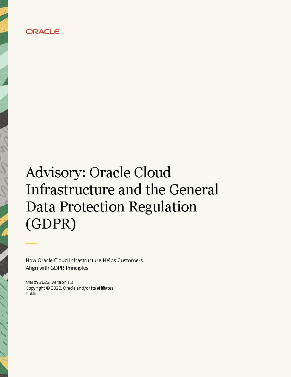 Oci-gdpr-updated - OCI GDPR - Business / Technical Brief Advisory: Oracle Cloud Infrastructure ...