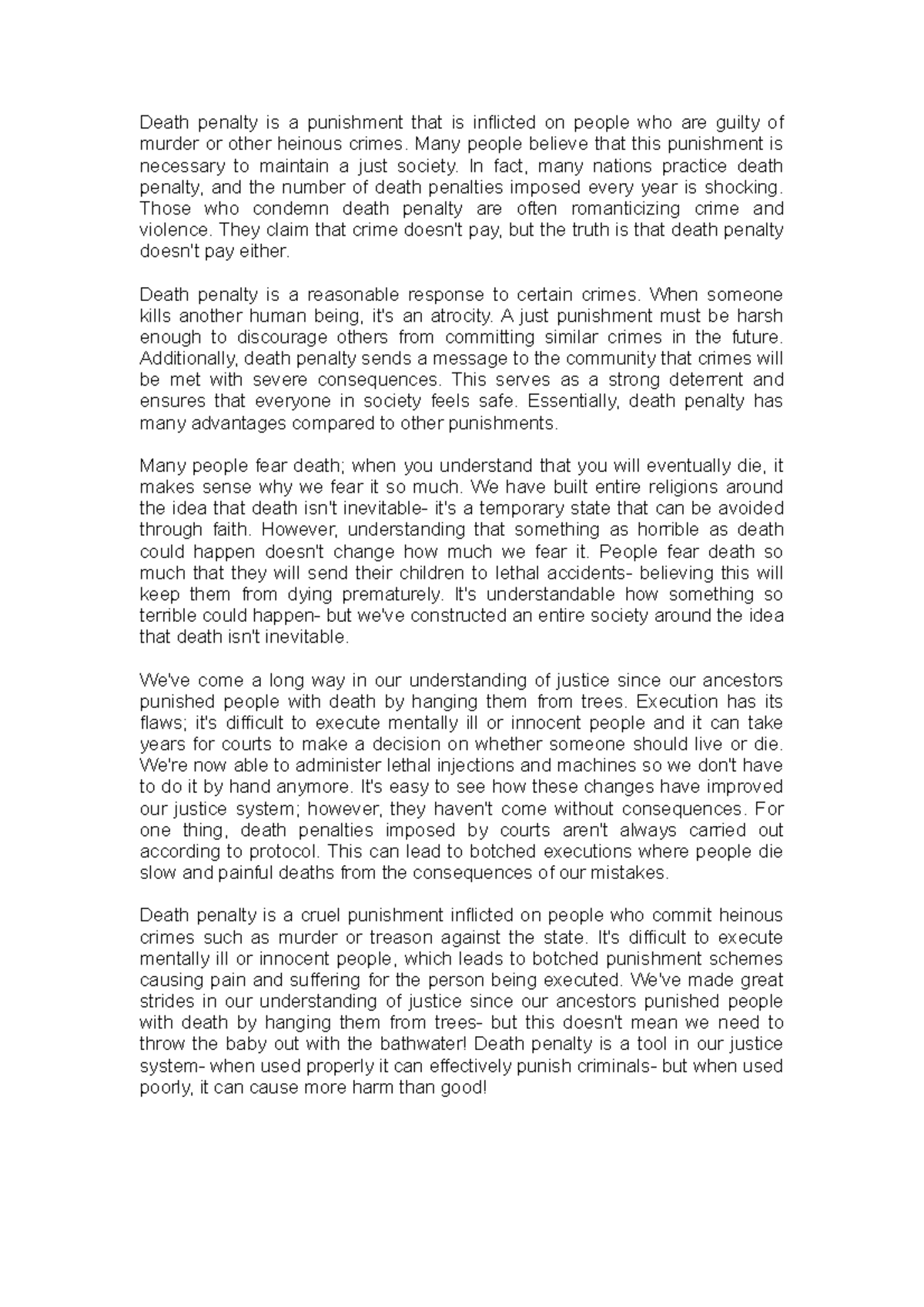 Death penalty is a punishment that is inflicted on - Many people ...