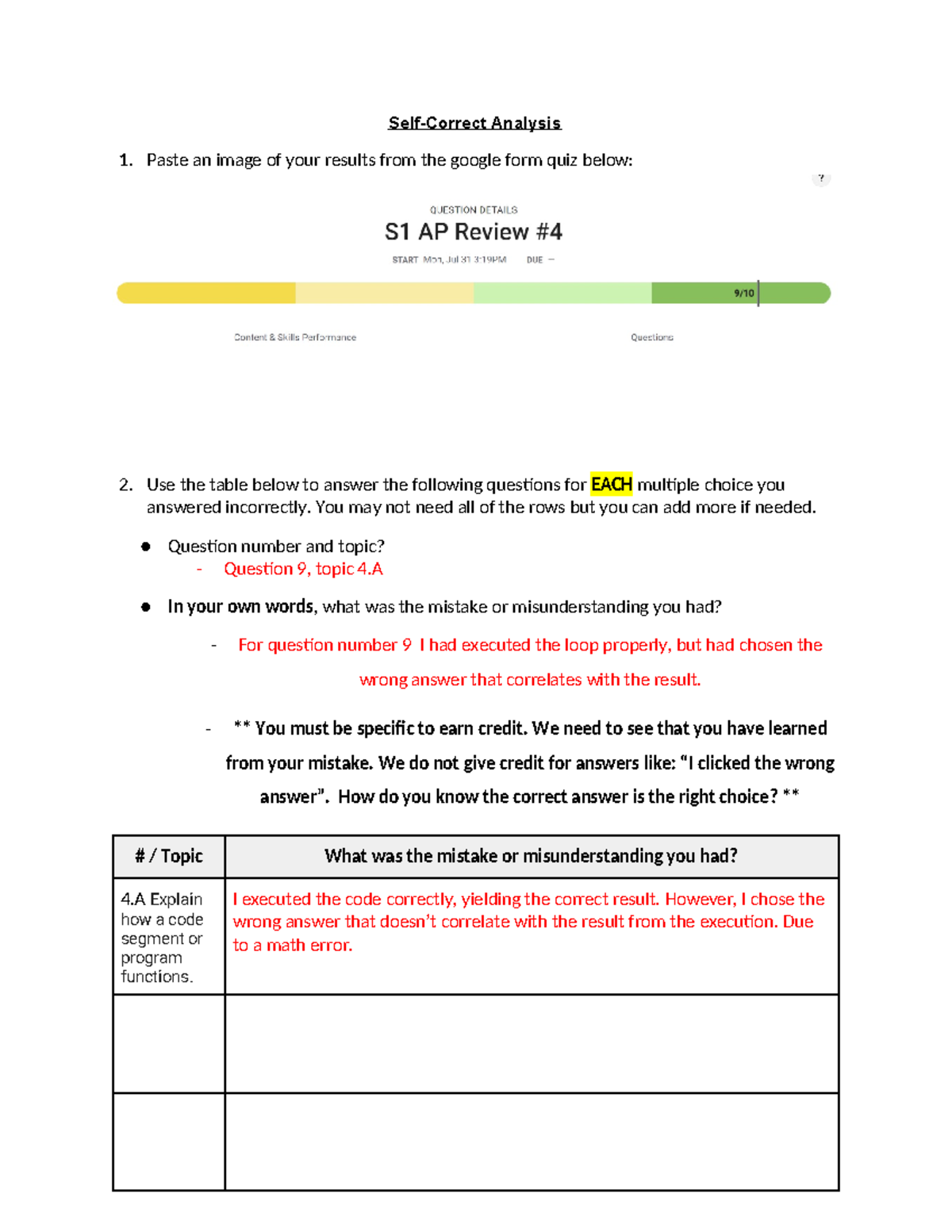 Copy of AP Review - Self-Correct Analysis Reflection(15) - Self-Correct ...
