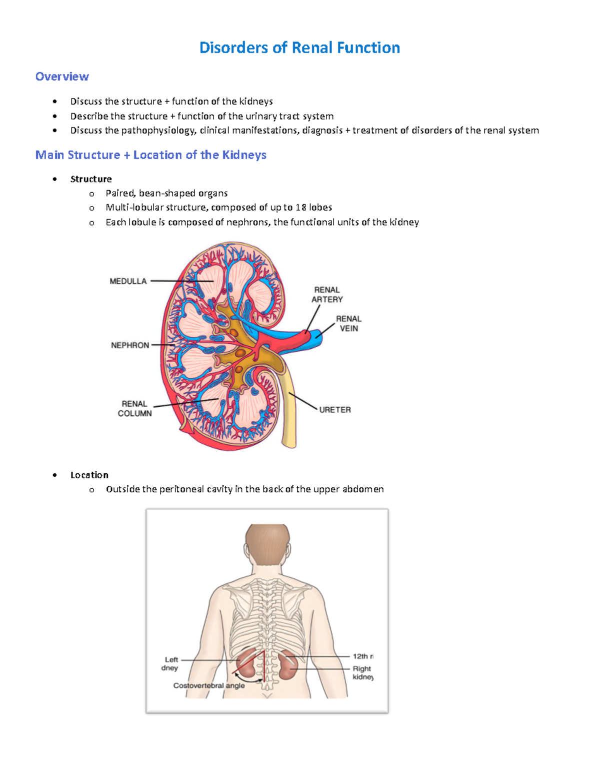 Disorder of Renal Function - Disorders of Renal Function Overview ...