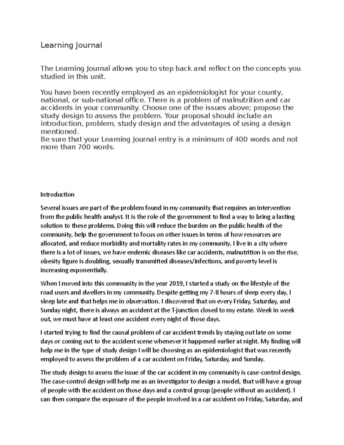 LJ WEEK FOUR - LEARNING JOURNAL - Learning Journal The Learning Journal ...