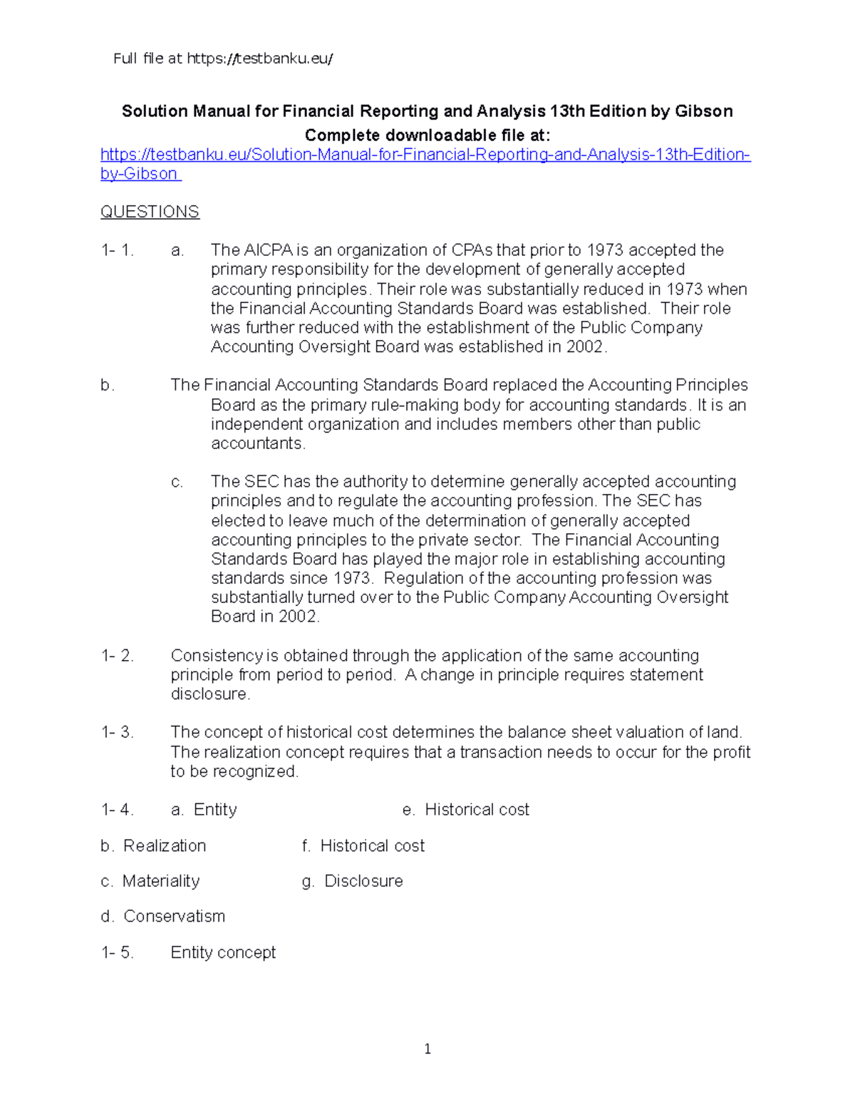 Solution Manual for Financial Reporting and Analysis 13th Edition by ...