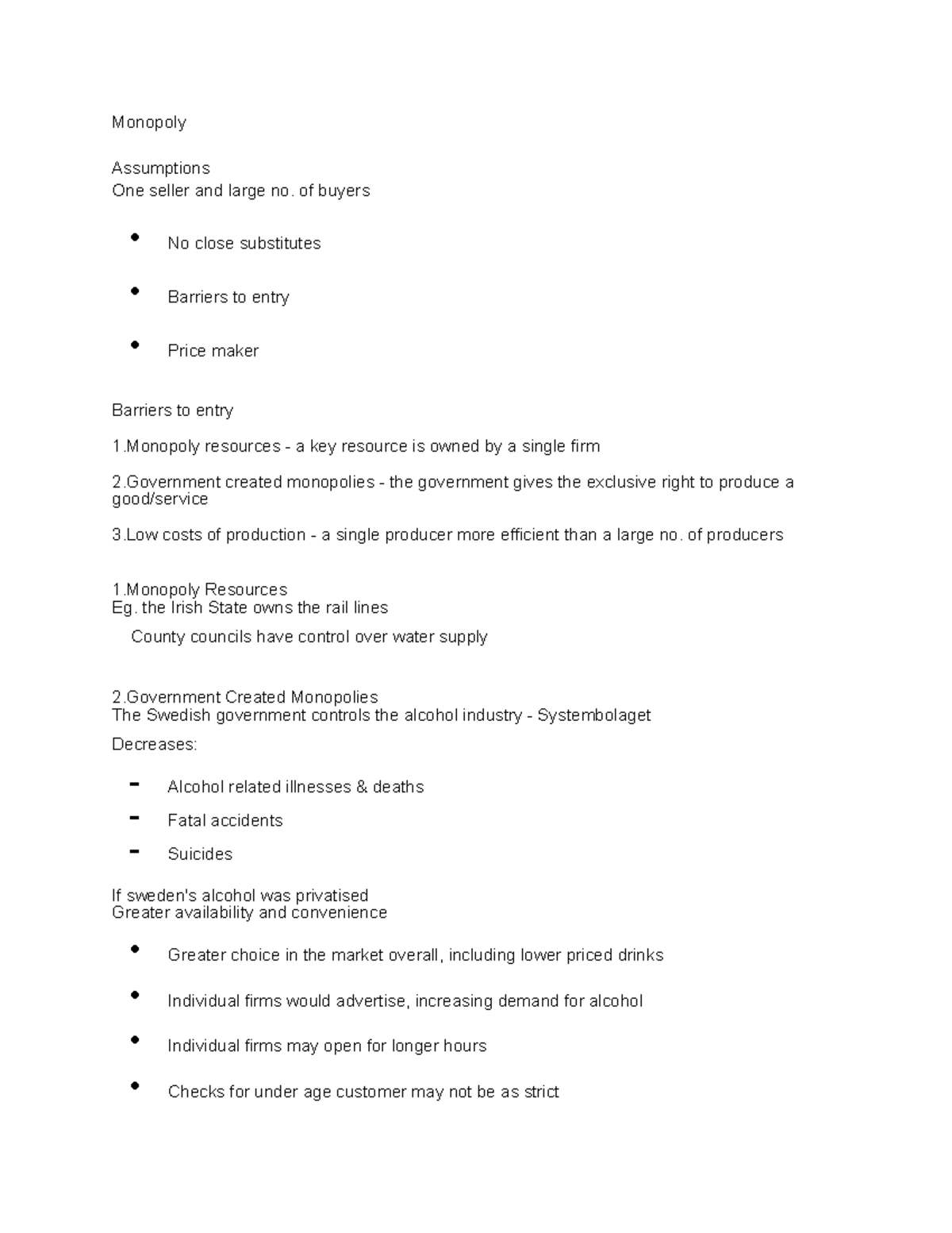 L6 Monopoly - Notes from classes, and the book simplified. - Monopoly ...